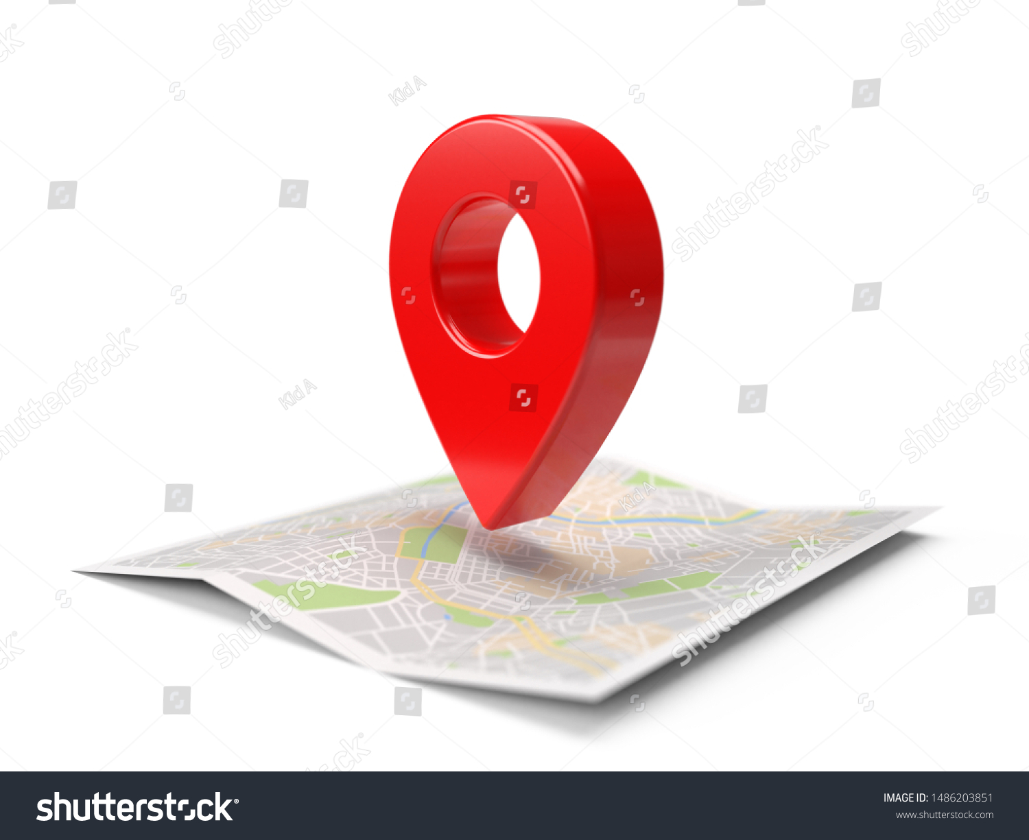 Tourist Map Red Pointer Isolated On Stock Illustration 1486203851 ...