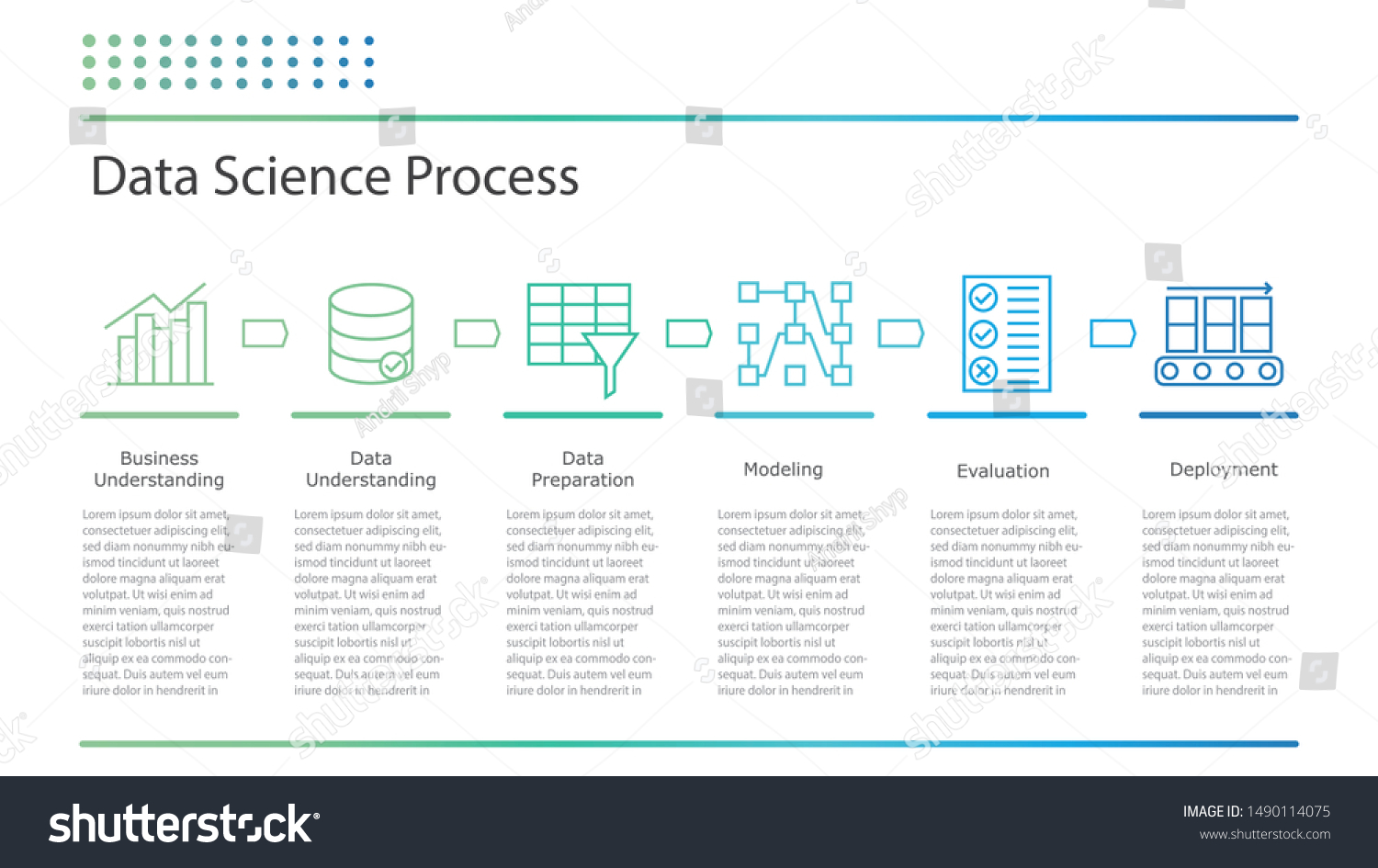 Data Science Data Mining Process Flat Stock Vector (Royalty Free ...