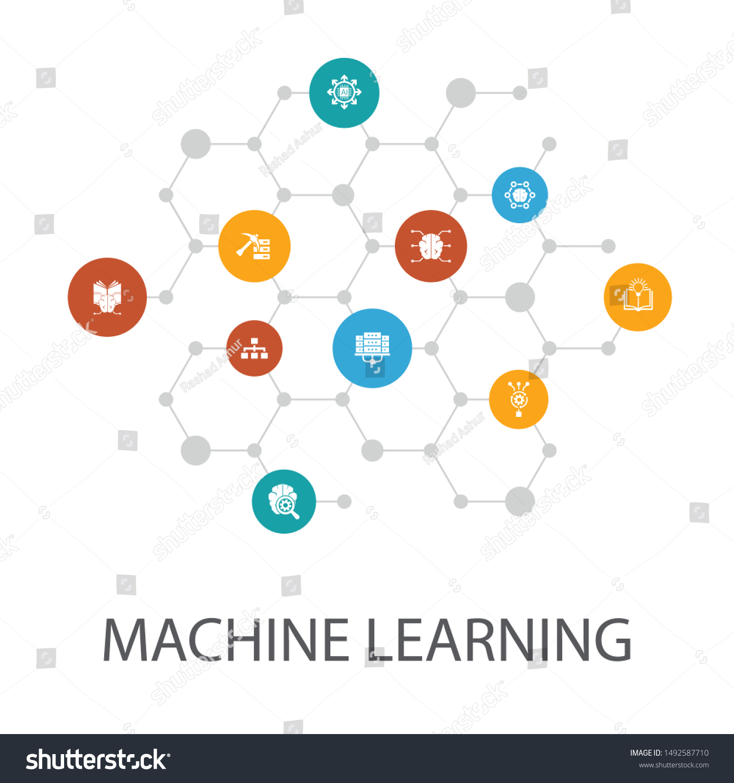 Machine Learning Presentation Template Cover Layout: vector de stock ...