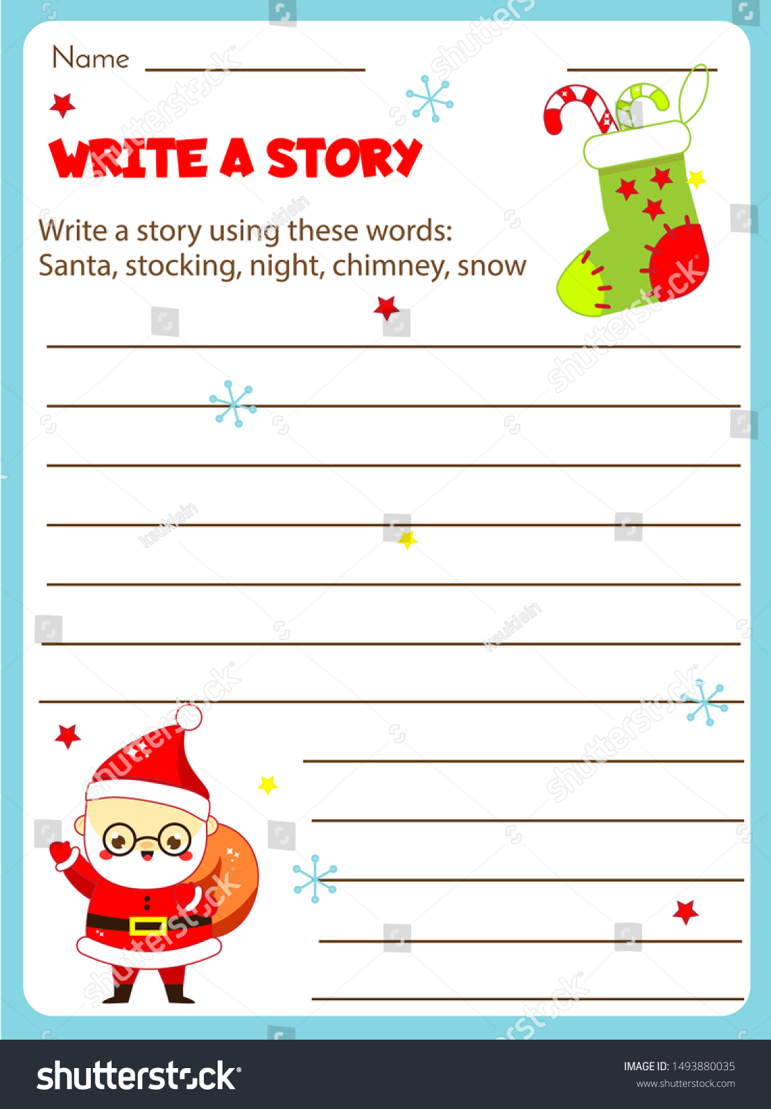 Writing Prompt Kids Blank Educational Children Stock Vector (Royalty ... Writing Prompt Kids Blank Educational Children Stock Vector (Royalty ...