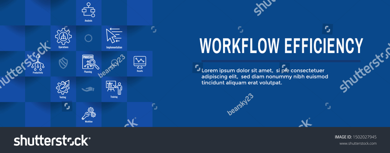 Workflow Efficiency Icon Set Web Header Stock Vector Royalty Free 1502027945 Shutterstock