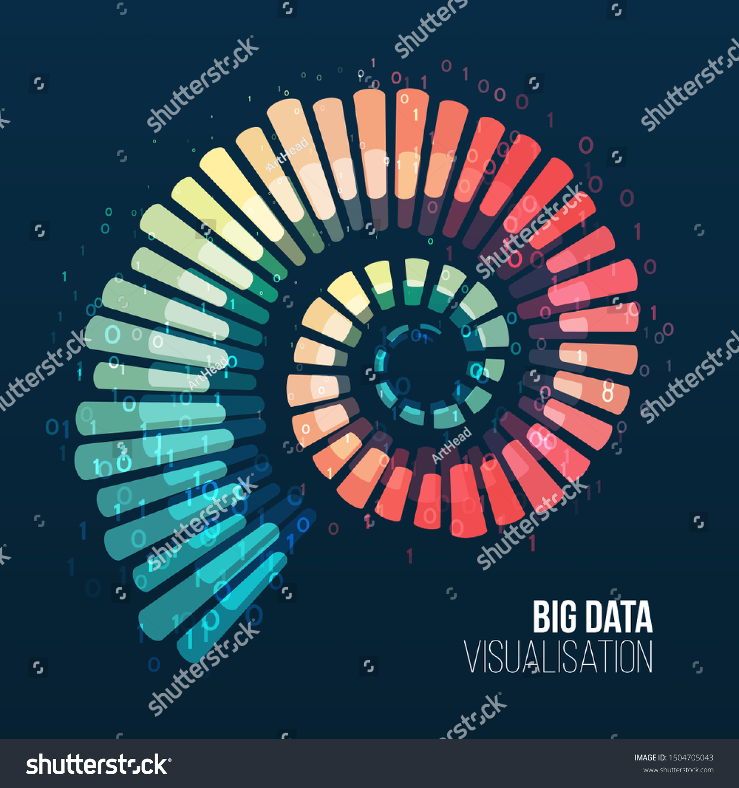 Big Data Visualization Abstract Background Spiral Stock Vector (Royalty ...