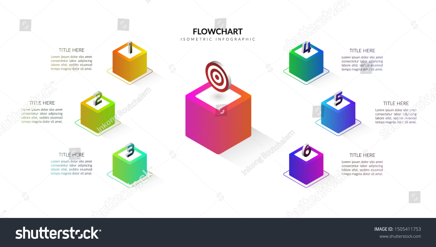 Isometric Flowchart Business Infographic Workflow Steps Stock Vector ...