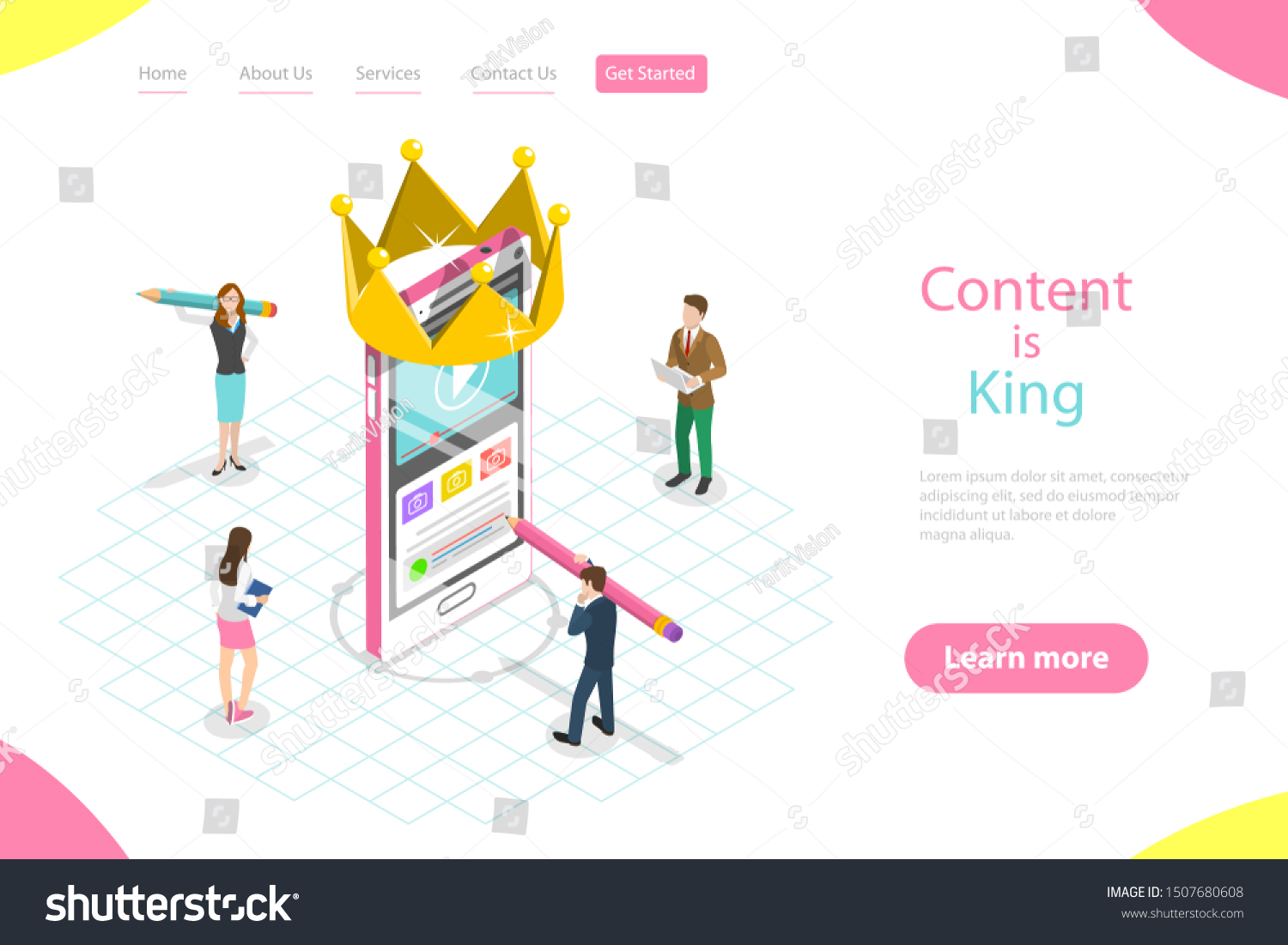 Isometric Flat Vector Landing Page Template Stock Vector (Royalty Free ... Isometric Flat Vector Landing Page Template Stock Vector (Royalty Free ...