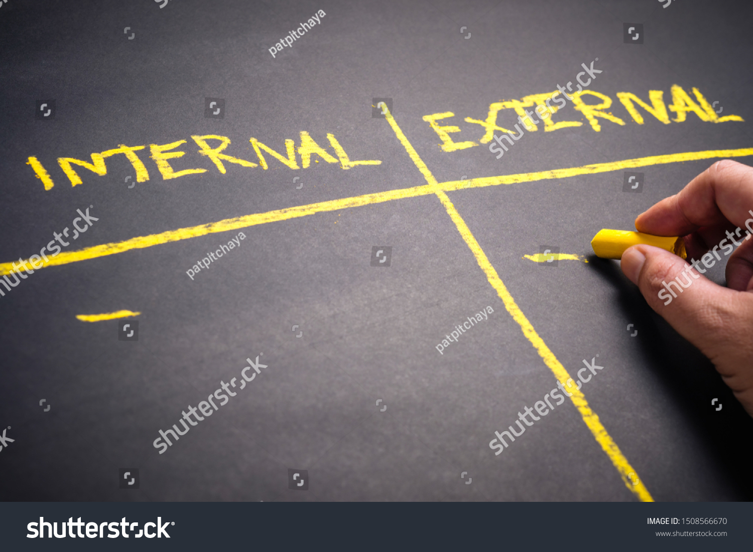 Hand Writing Sorting Table Internal External Stock Photo 1508566670 ...