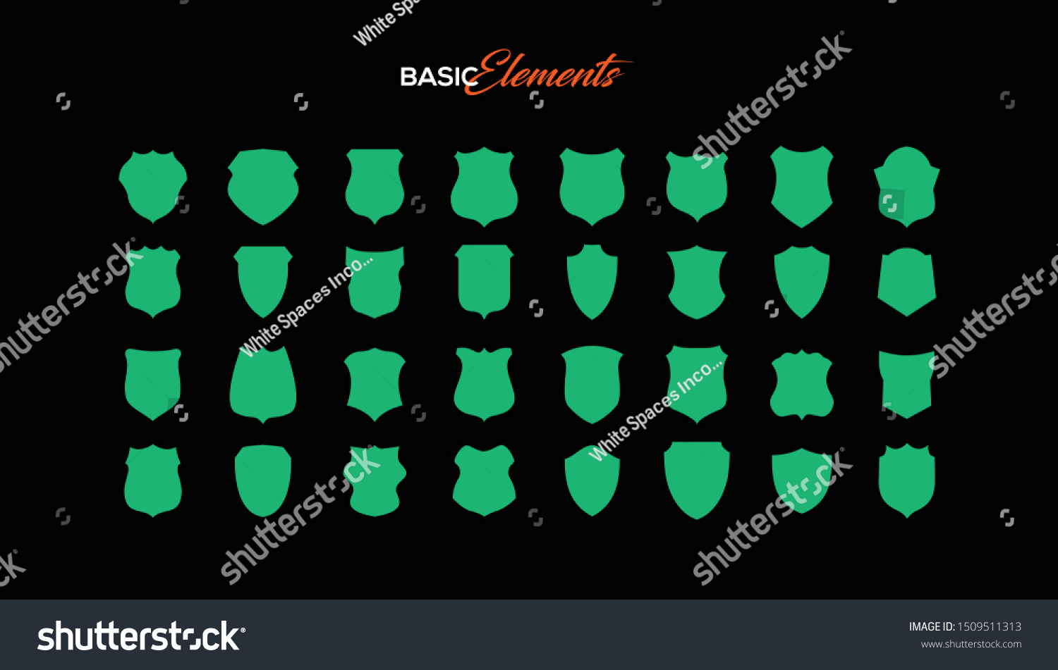 Basic Shape Elements Shield Emblems Stock Vector (Royalty Free ...
