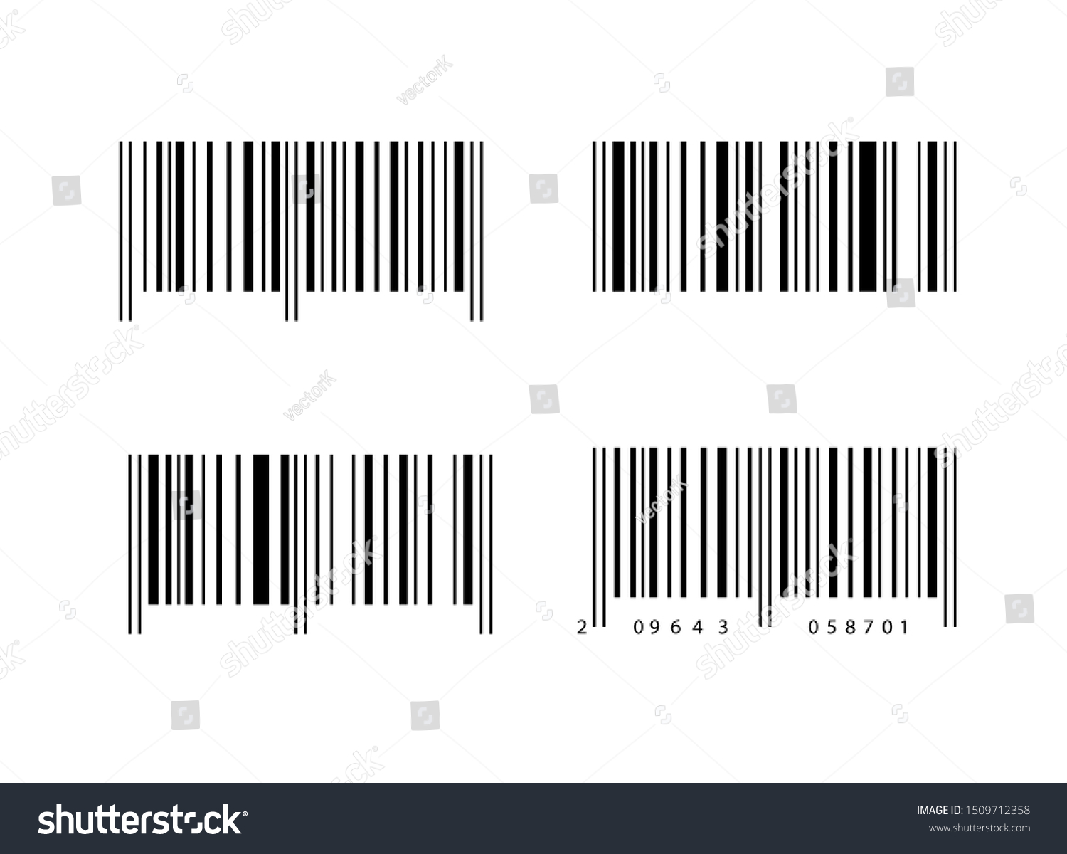 Bar Code Bar Code Set Vector Stock Vector (Royalty Free) 1509712358 ...