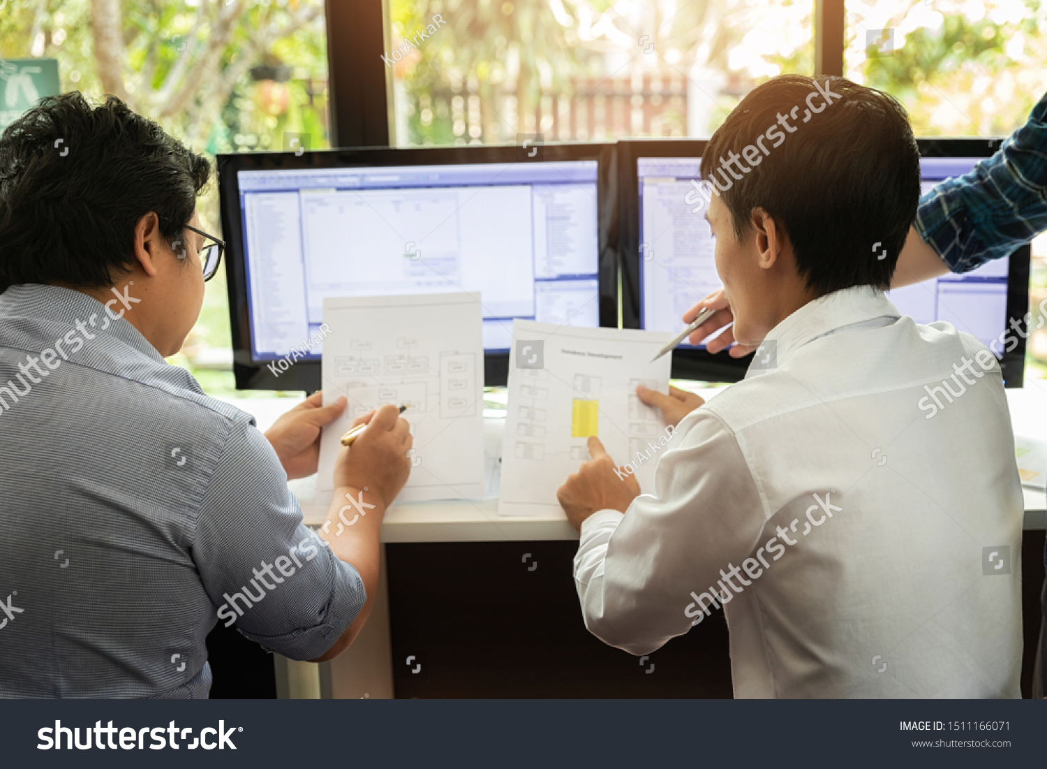 Programmers Team Working Software Developing Developing Stock Photo ...
