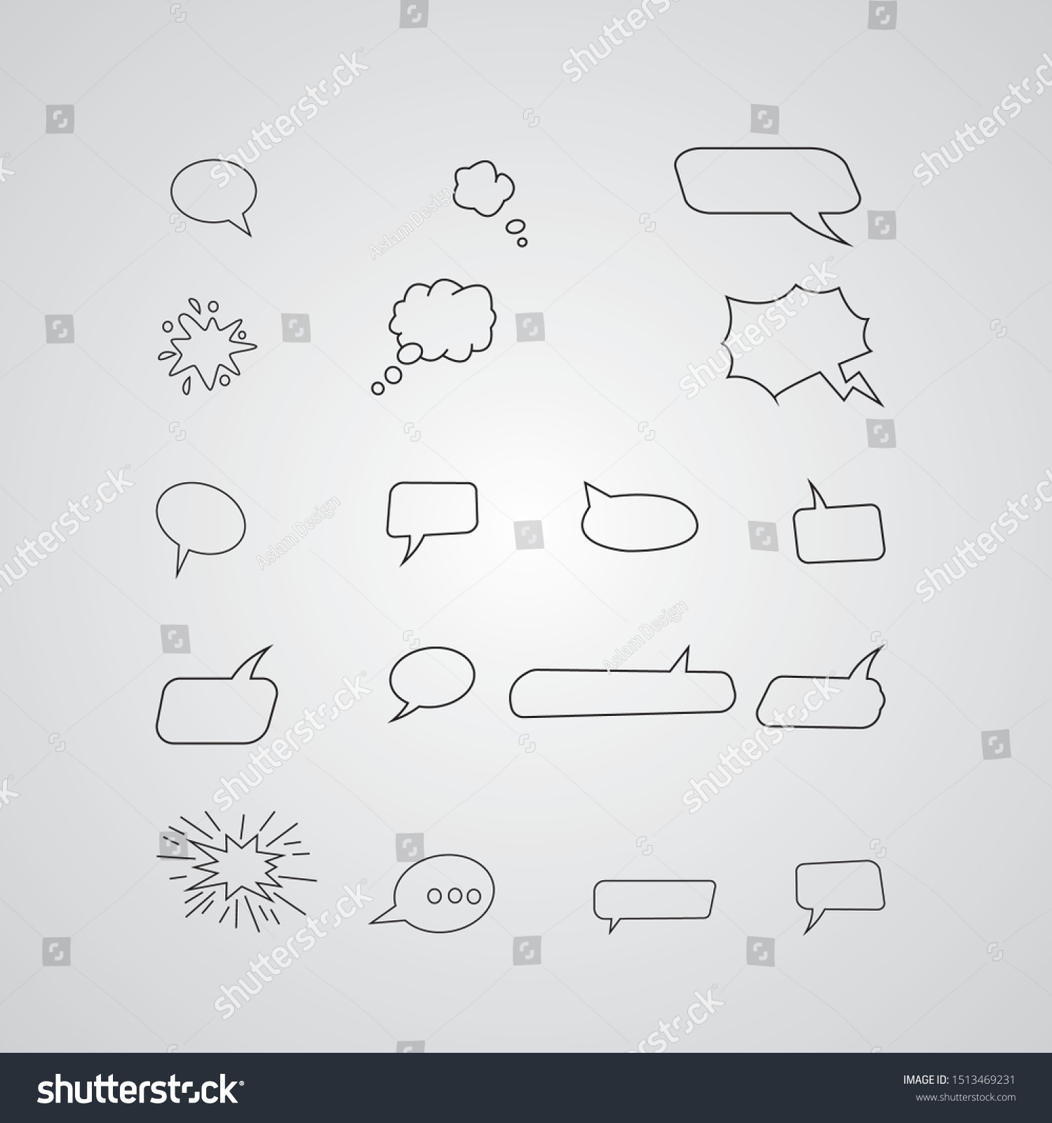 Comic Bubble Set Blank Empty Comic Stock Vector (Royalty Free ...