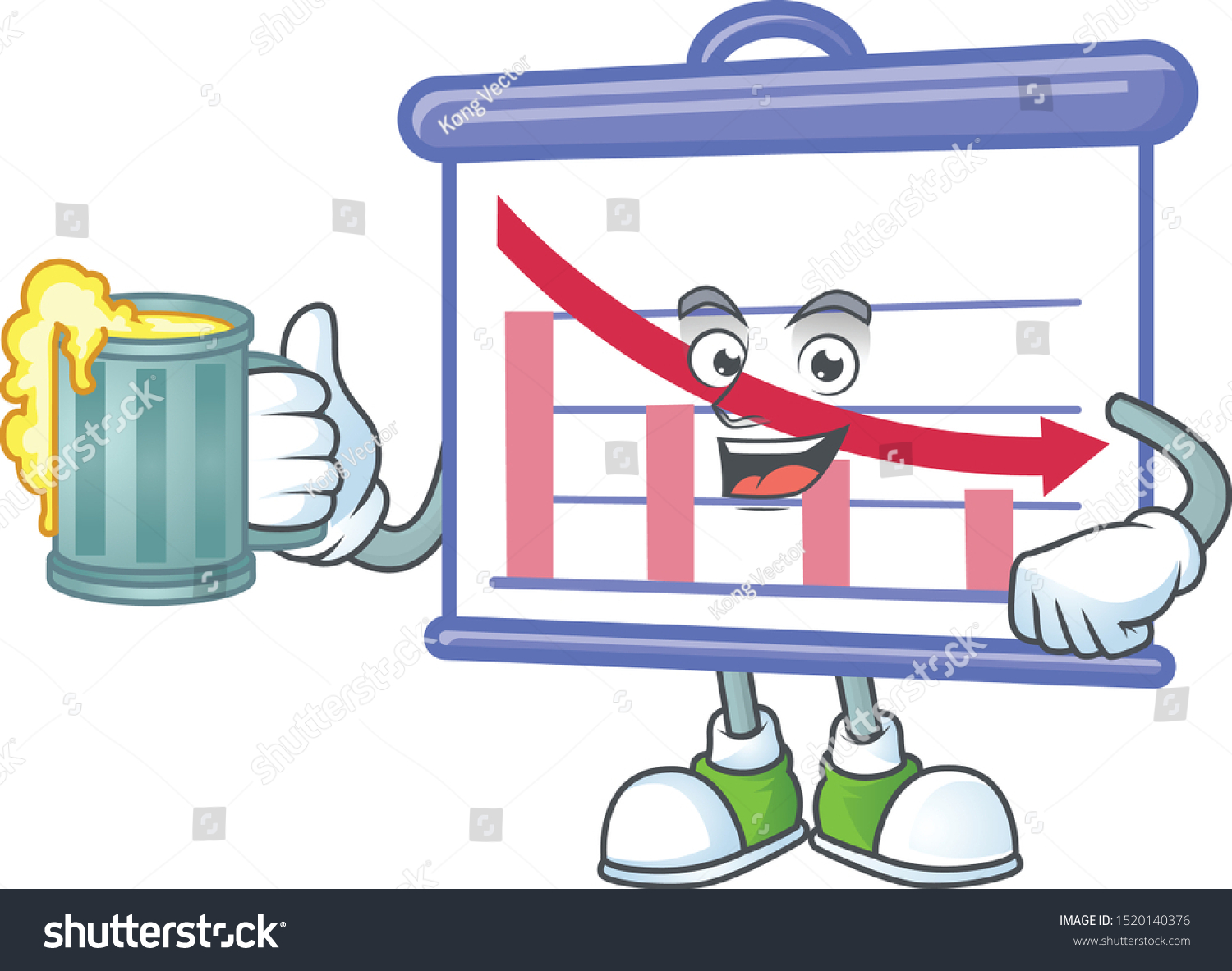 Juice Down Graphic Board Decrease Report Stock Vector (Royalty Free ...