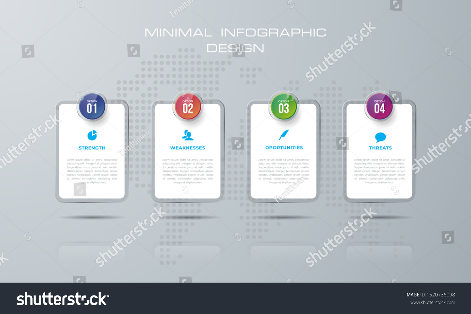 Rounded Rectangle Infographic Template 4 Options 库存矢量图（免版税）1520736098 ...
