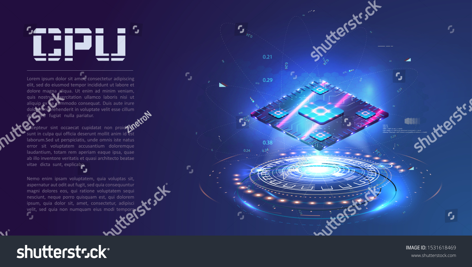 미래의 마이크로칩의 미래 프로젝트입니다웹 설계를 위한 스톡 벡터로열티 프리 1531618469 Shutterstock