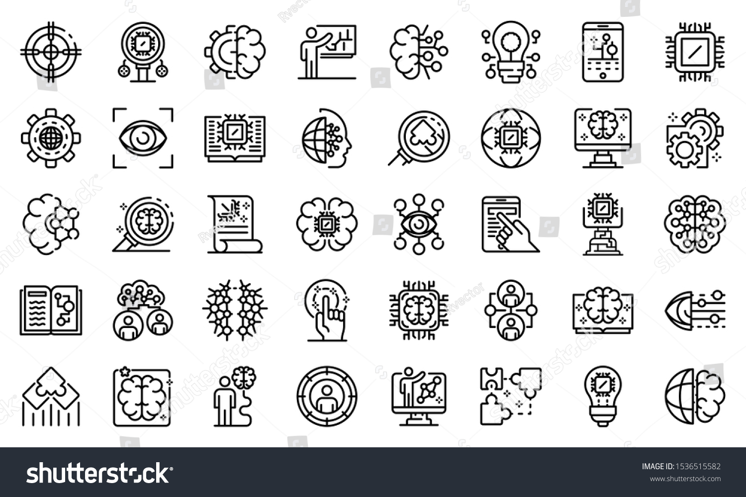 Machine Learning Icons Set Outline Set Stock Vector (Royalty Free ...