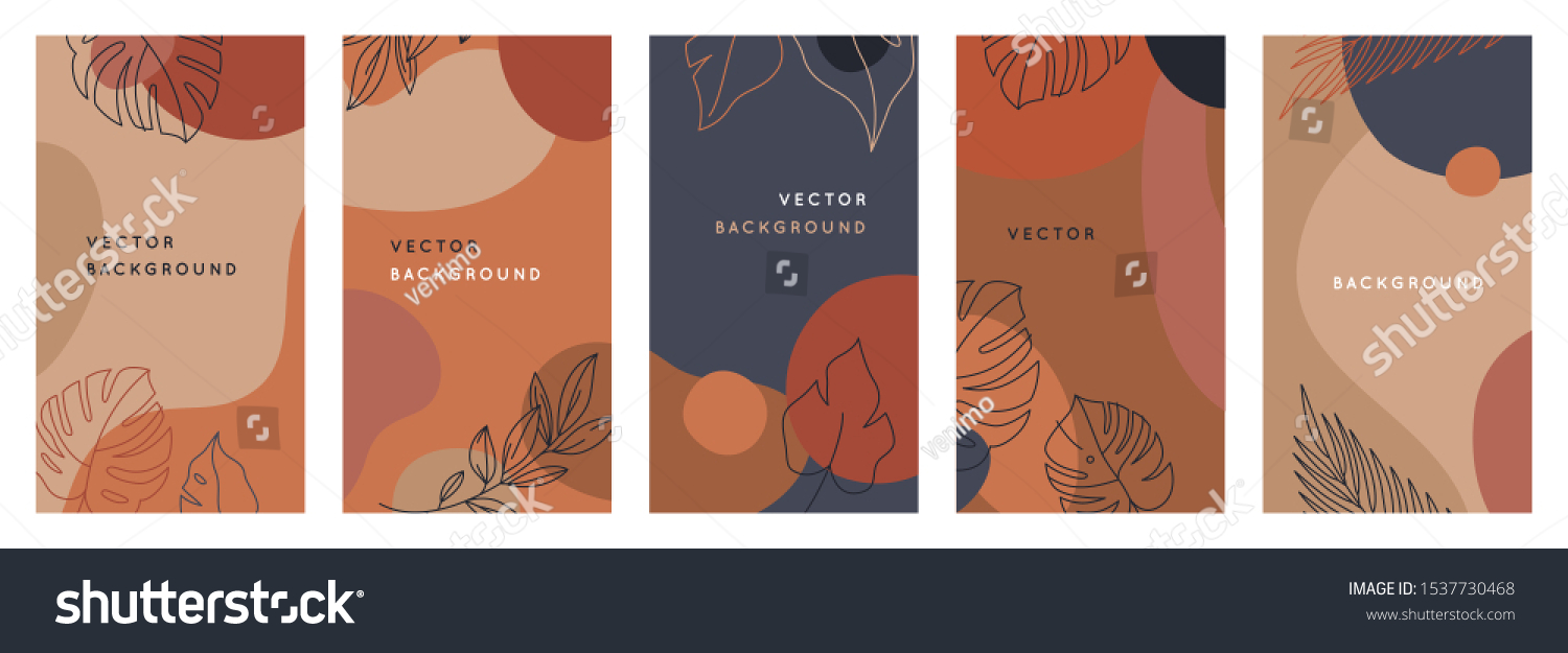 Vector Set Abstract Creative Backgrounds Minimal Stock Vector (royalty