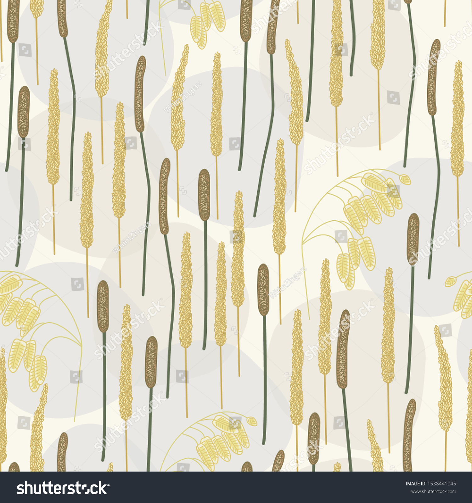 Vector Gold Brown Fall Grass Plants Stock Vector Royalty Free 1538441045 Shutterstock