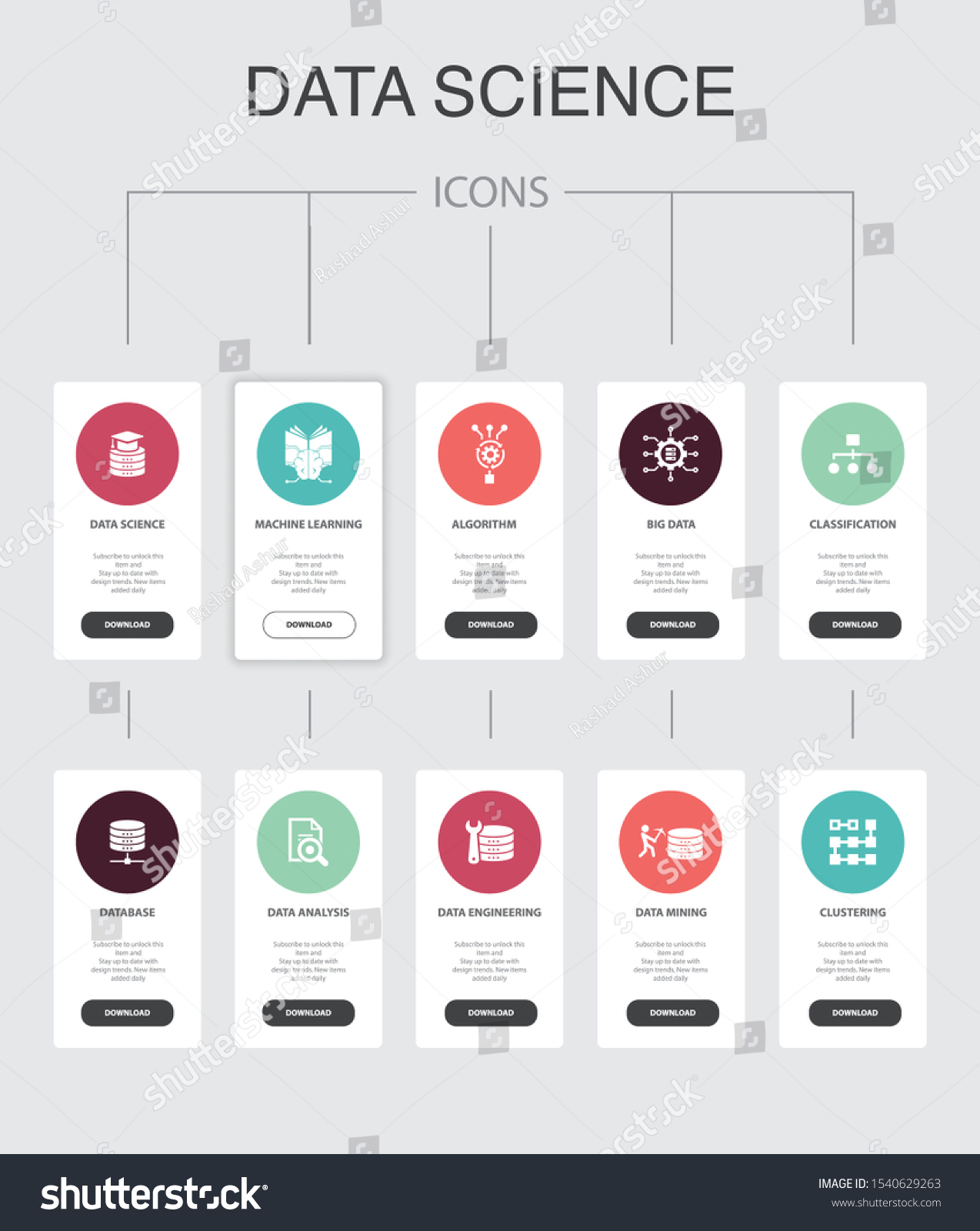 Data Science Infographic 10 Steps Ui: เวกเตอร์สต็อก (ปลอดค่าลิขสิทธิ์ ...