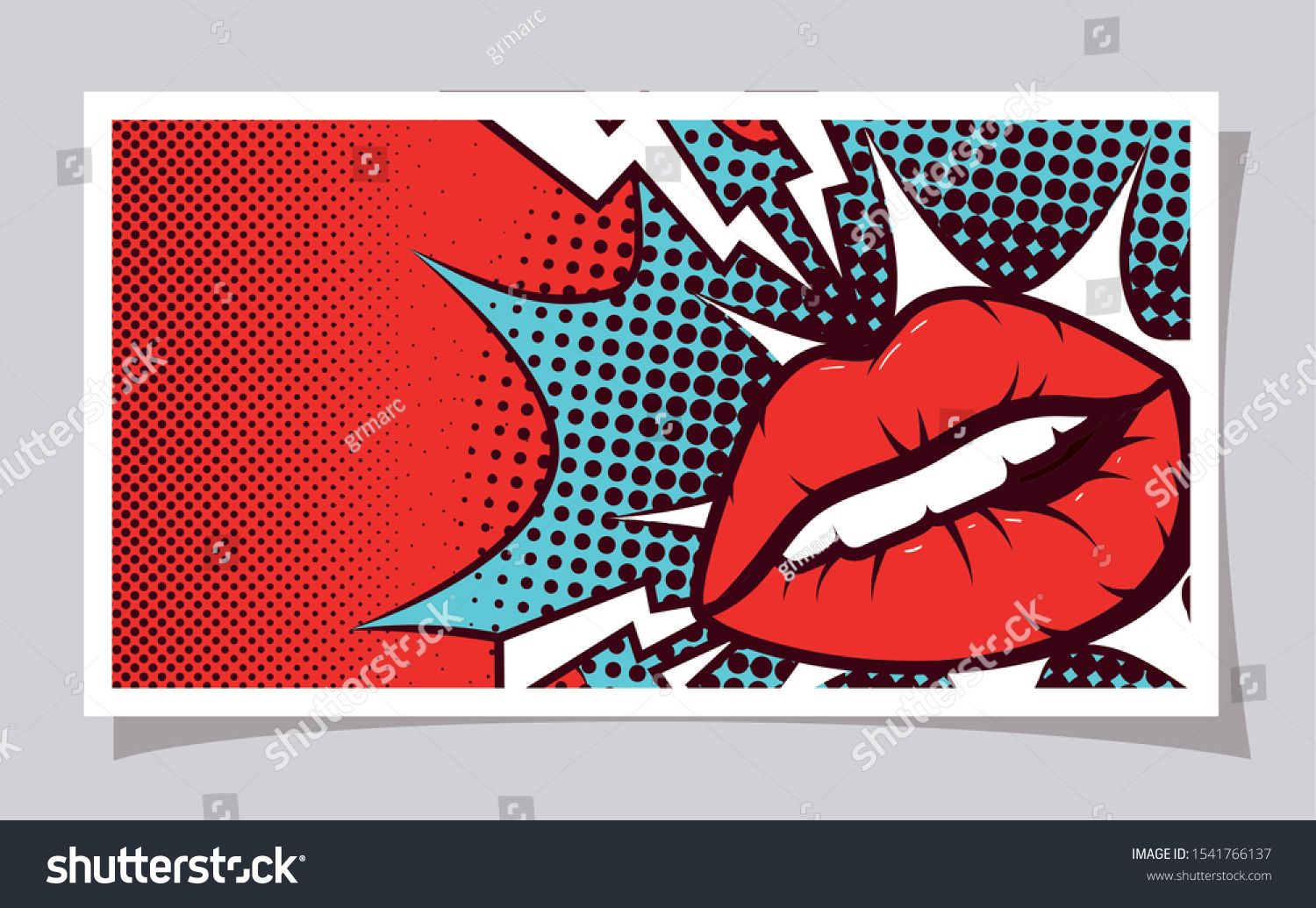 Sexy Woman Mouth Splash Expression Pop Stock Vector Royalty Free