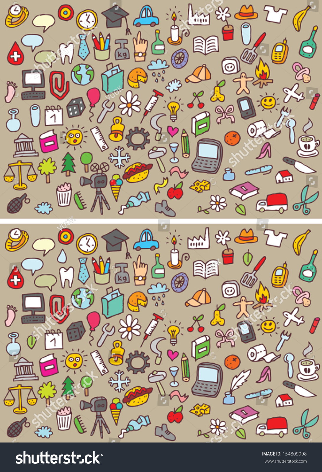 Icons Differences Visual Game Task Find Stock Vector (Royalty Free ...
