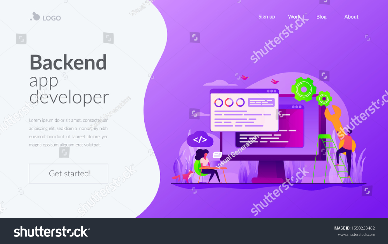 Programming Coding Website Webpage Optimization Back Stock Vector Royalty Free 1550238482