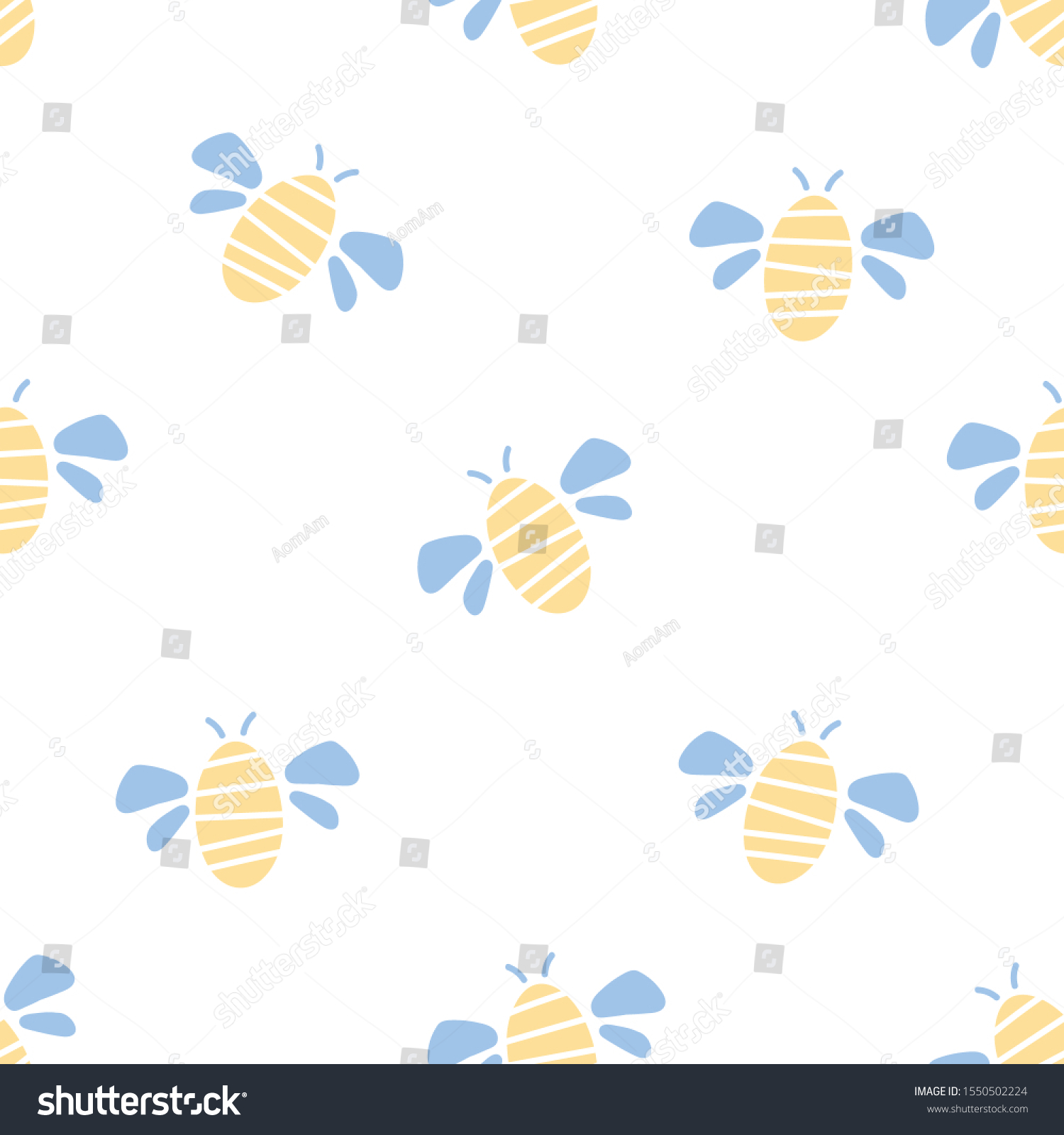 Bee Seamless Background Repeating Pattern Wallpaper Stock Vector