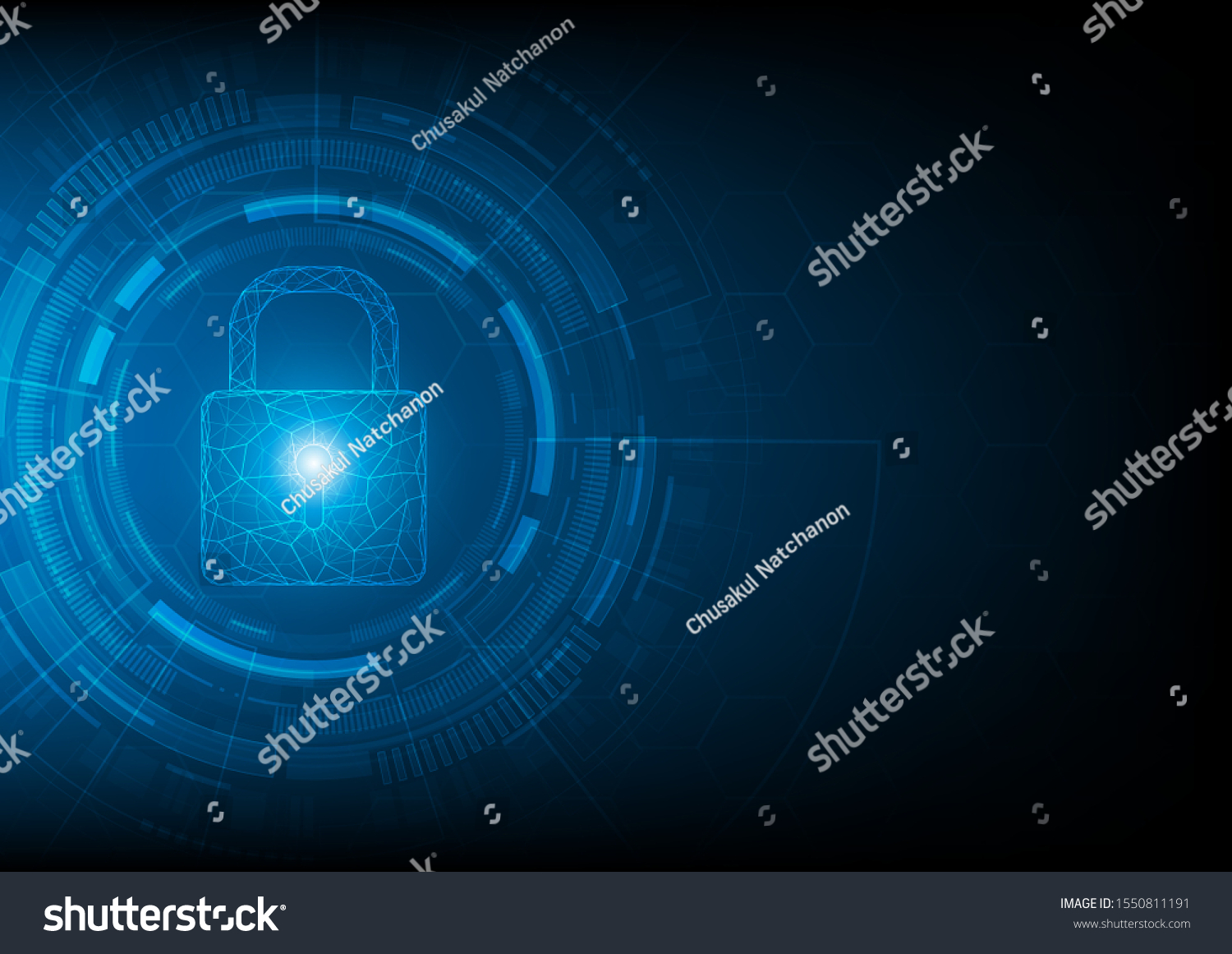 Cyber Security Locking Data Security Concept Stock Vector Royalty Free 1550811191 Shutterstock
