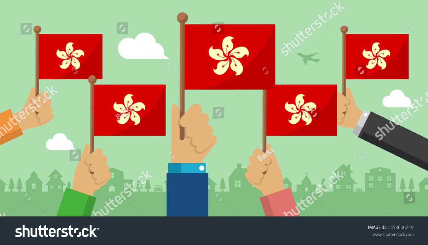 People Holding National Flag Hand Vector Stock Vector Royalty Free