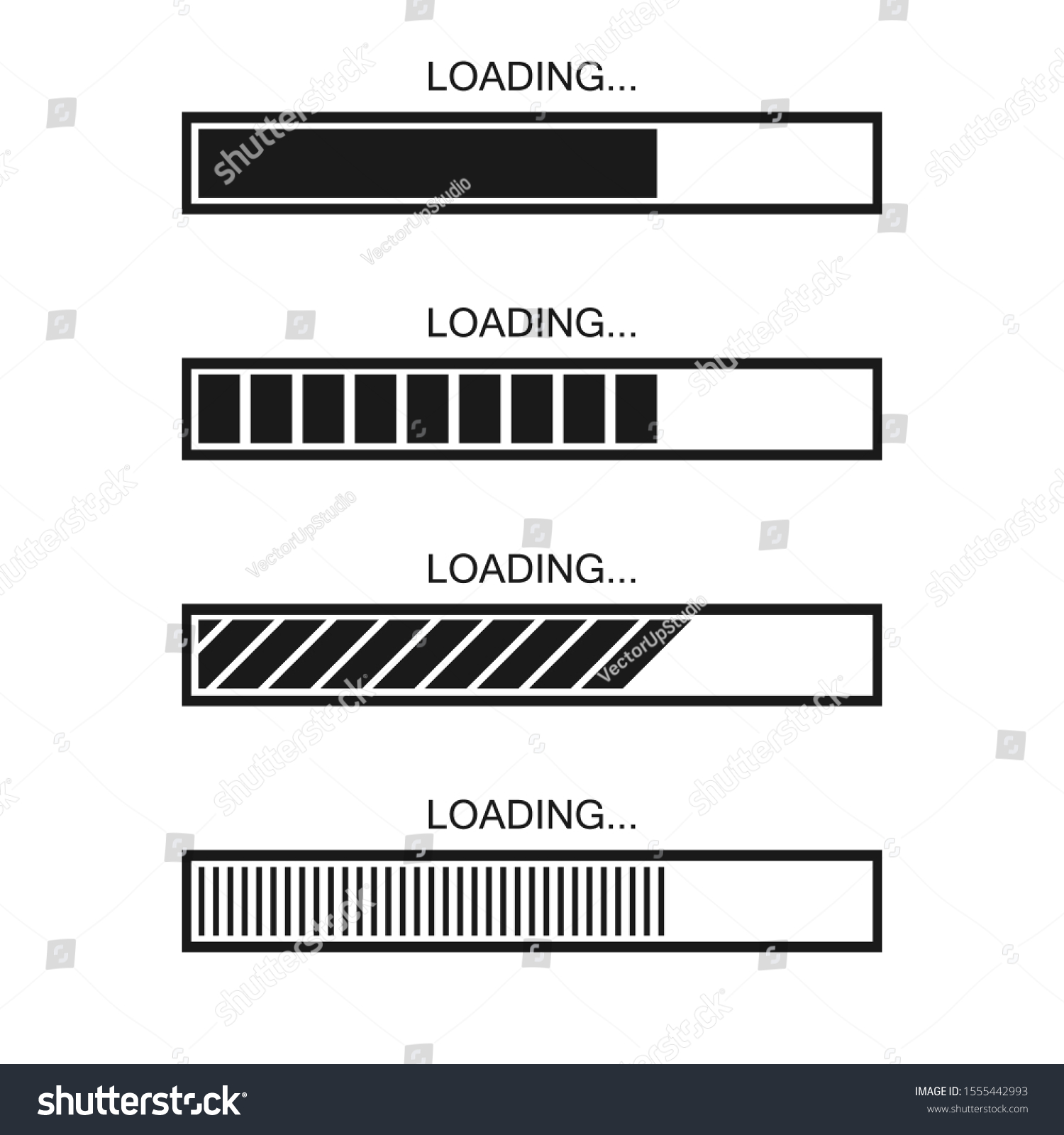 Vector Progress Loading Bar Set Process Stock Vector (Royalty Free ...