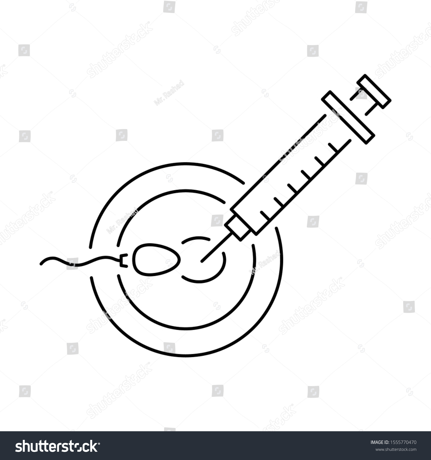 Sperm Ovum Icon Simple Line Outline Stock Vector Royalty Free