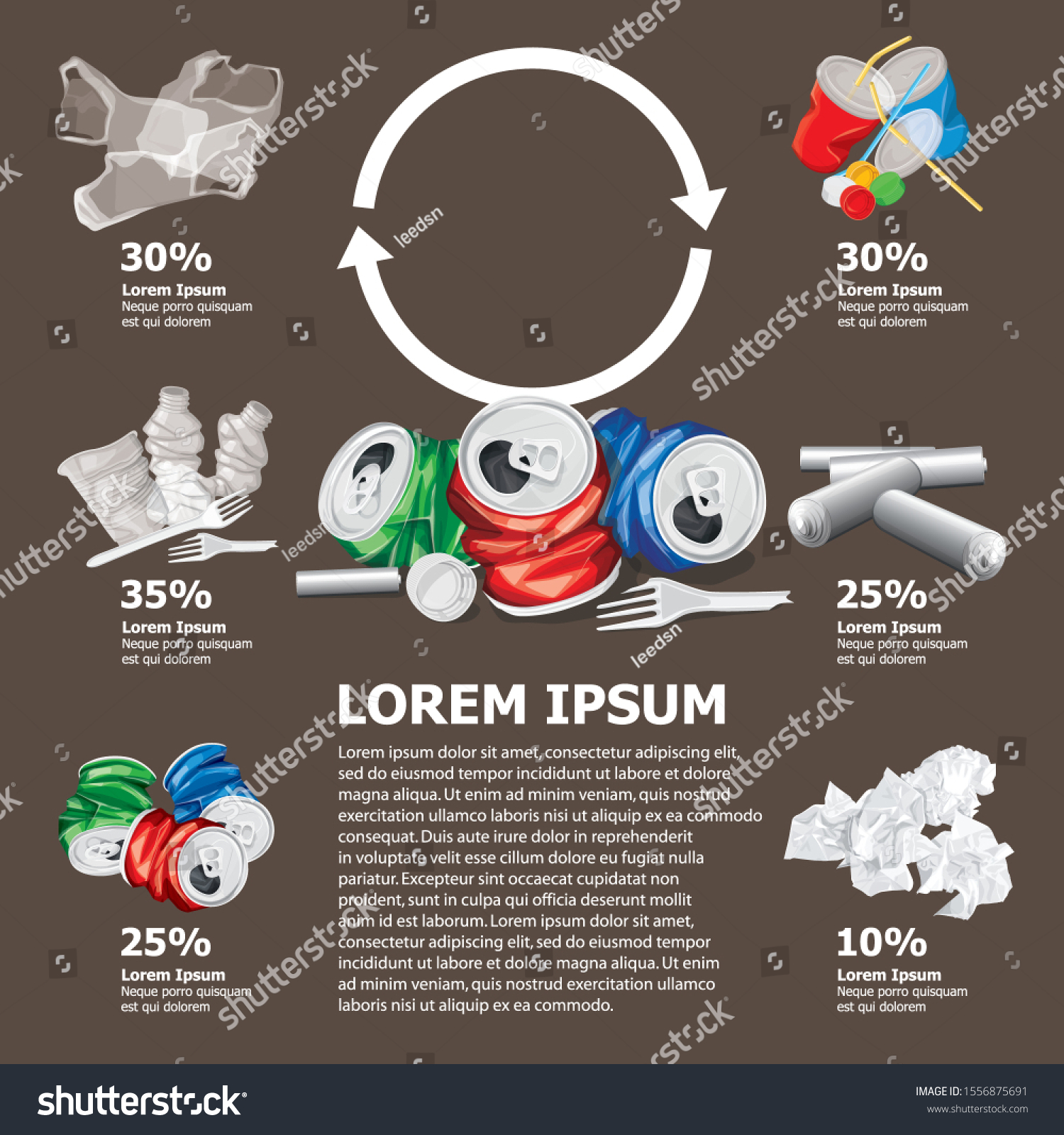 Vector Info Chart Infographics Recycling Sign Stock Vector (royalty