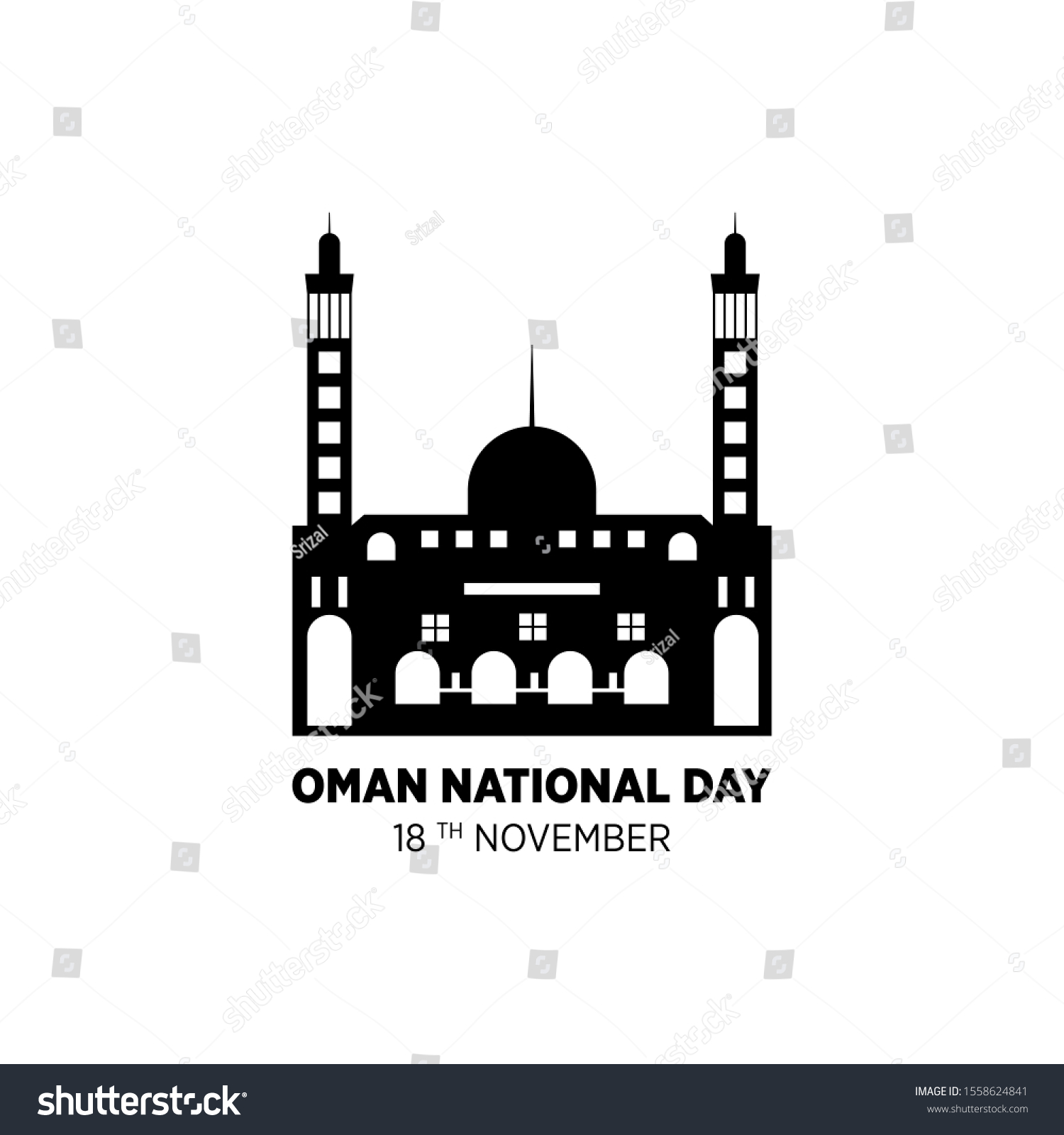 Vector Illustration Oman National Day Celebrationthe Stock Vector