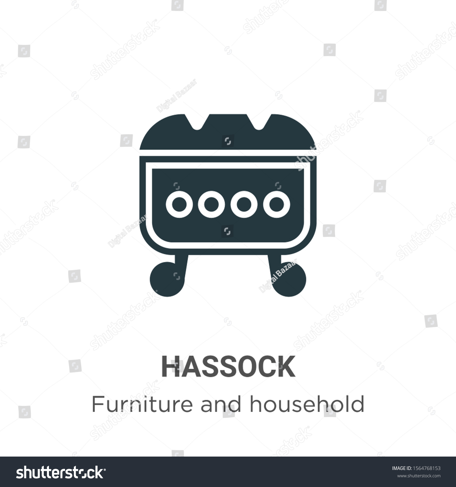 Hassock Vector Icon On White Background Stock Vector Royalty Free 1564768153 Shutterstock