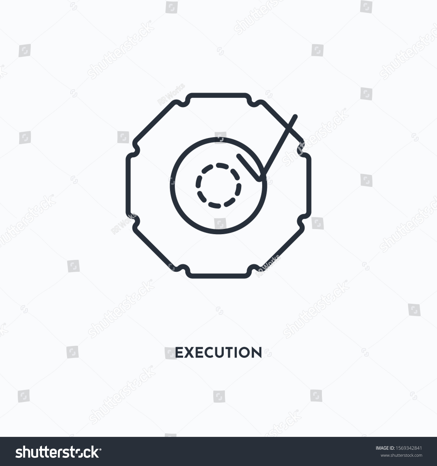 Execution Outline Icon Simple Linear Element Stock Vector (Royalty Free ...