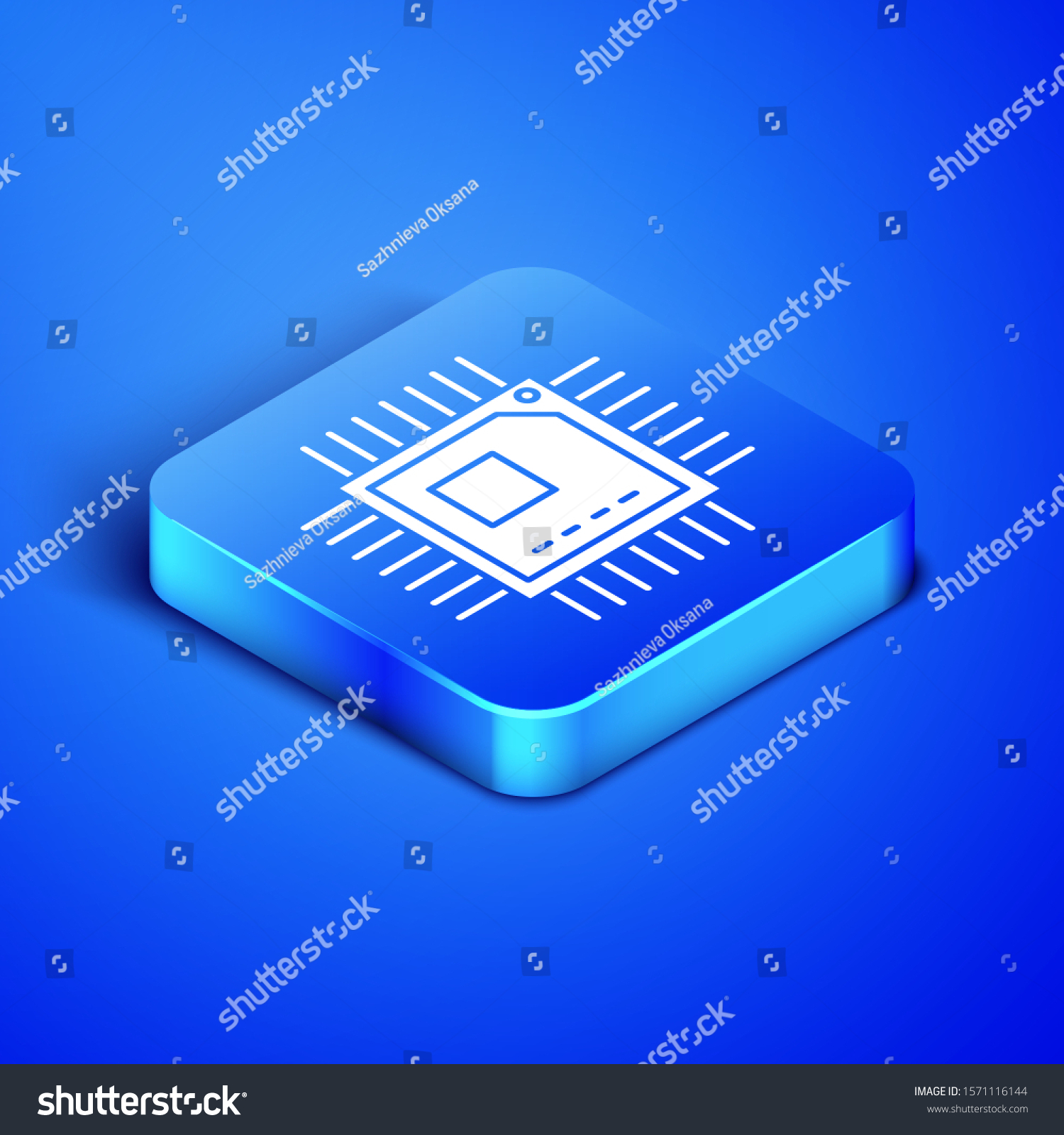 Isometric Computer Processor Microcircuits Cpu Icon Stock Vector (Royalty Free) 1571116144 ...