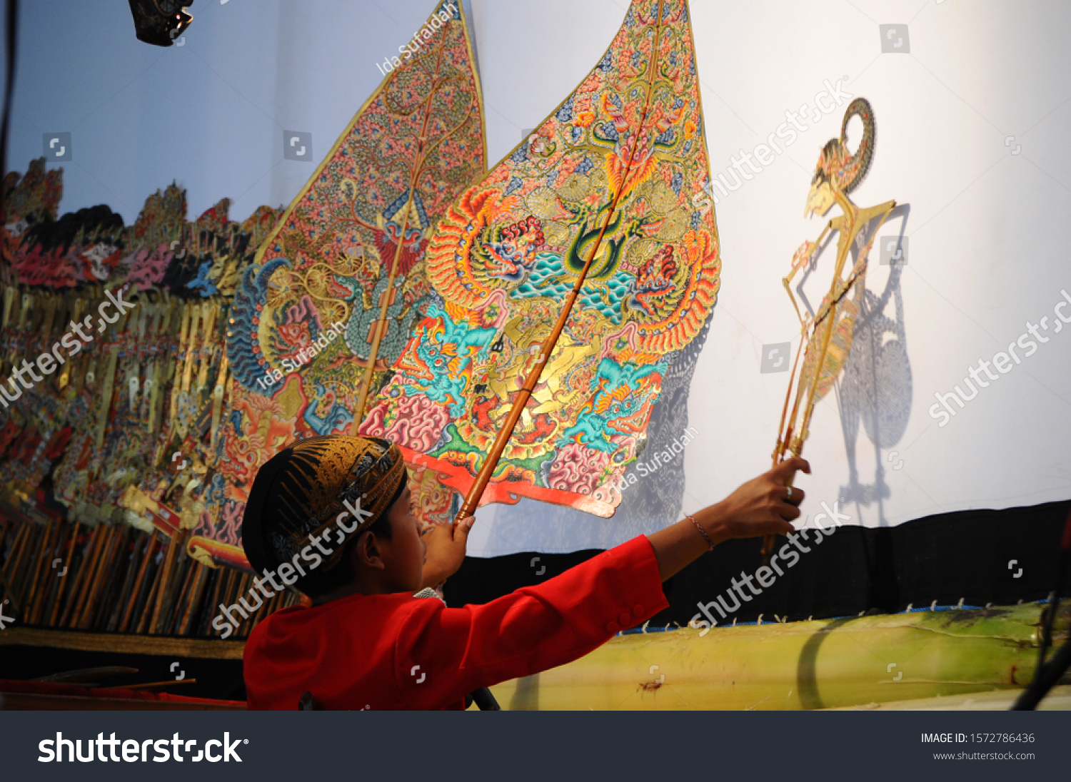 Indonesian Traditional Wayang Kulit Art Developed Stock Photo ...