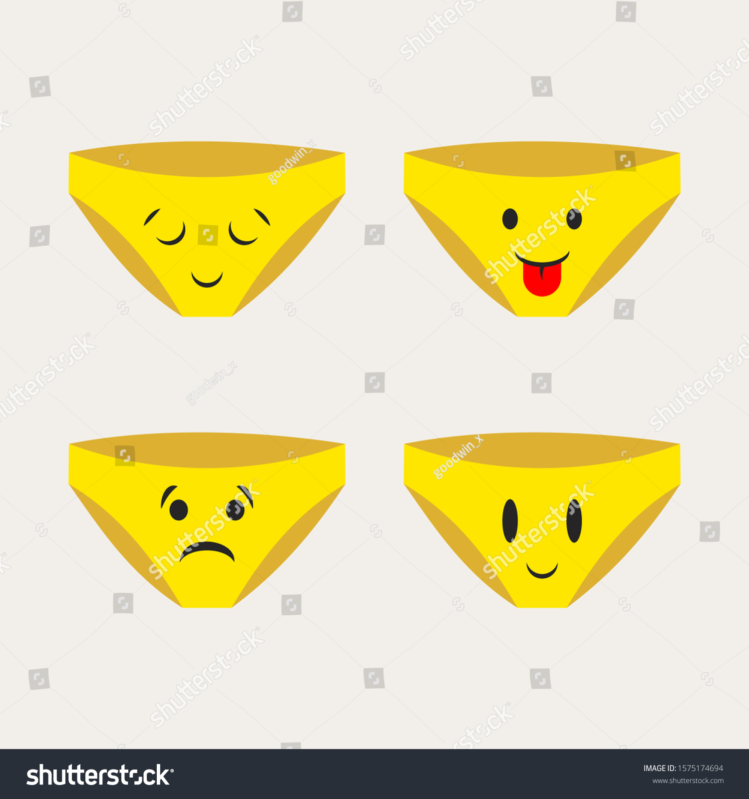 Four Vector Yellow Panties Emotion On Stock Vector Royalty Free 1575174694 Shutterstock