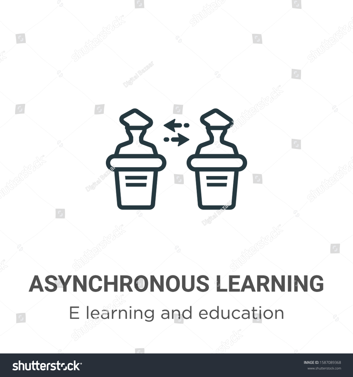 Asynchronous Learning Outline Vector Icon Thin Stock Vector (Royalty ... Asynchronous Learning Outline Vector Icon Thin Stock Vector (Royalty ...