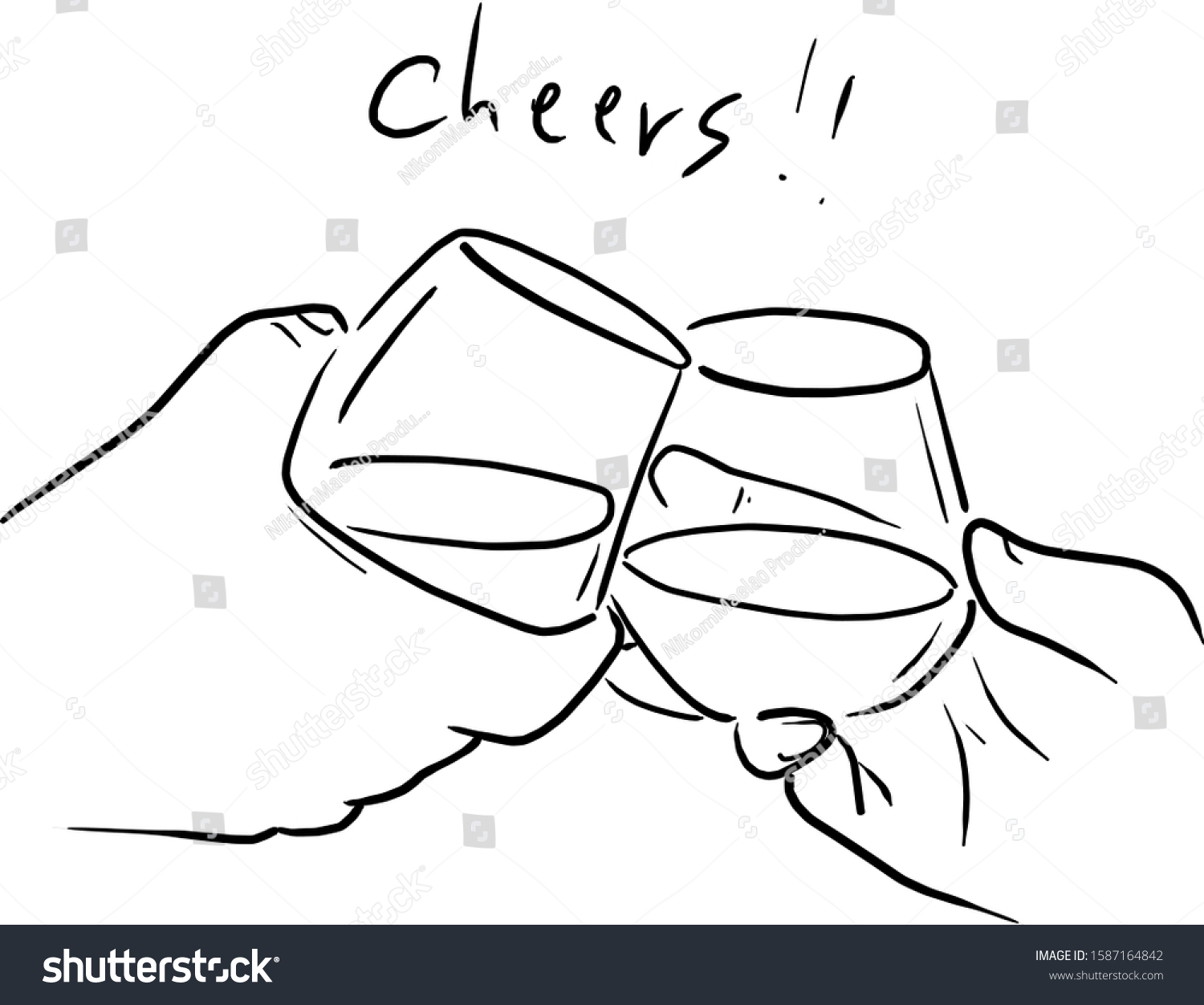 Two Hands Cheering Glasses Alcohol Vector Stock Vector Royalty Free 1587164842 Shutterstock