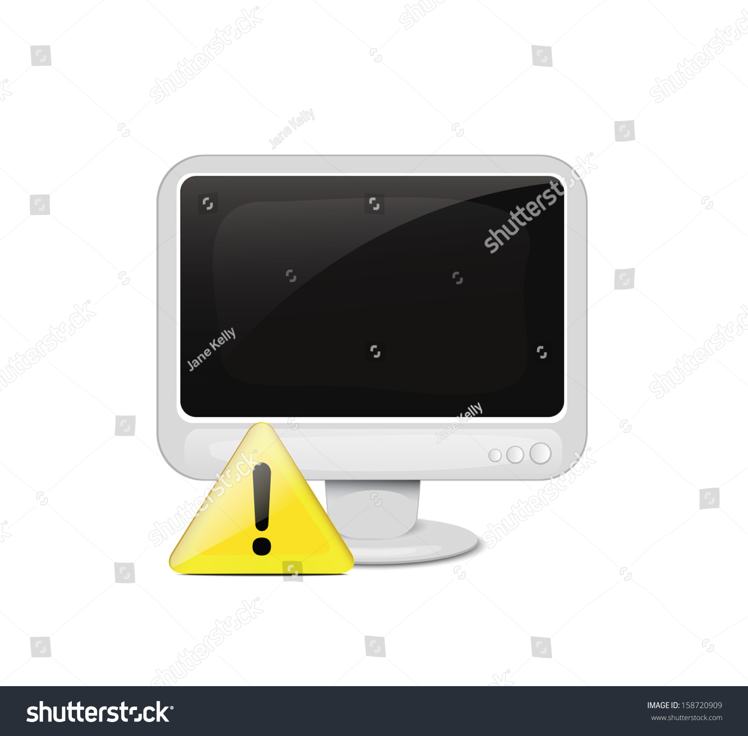 Computer Warning Icon Stock Vector (royalty Free) 158720909 | Shutterstock