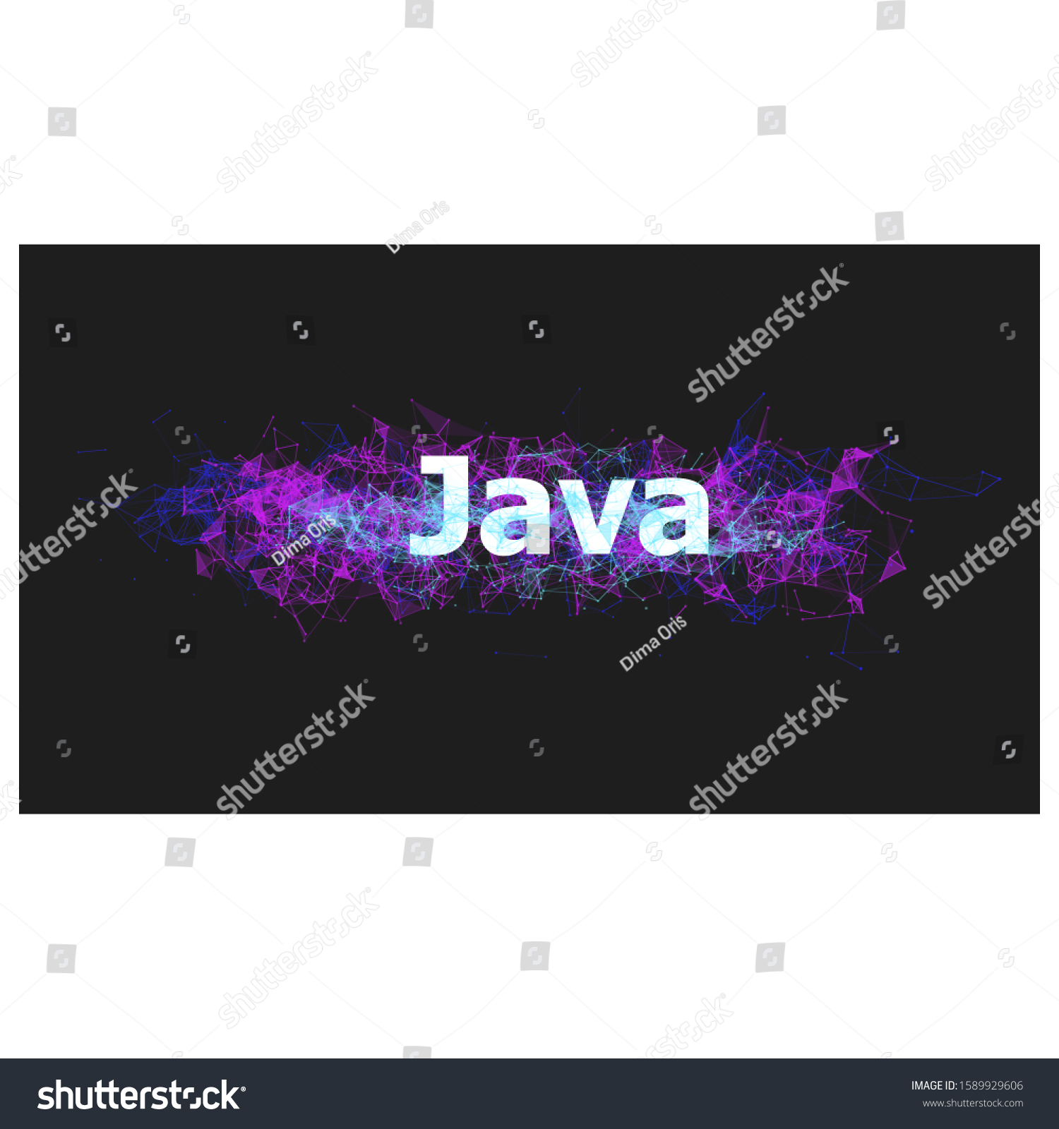 Java Language Application Banner Colorful Plexus Stock Vector Royalty Free 1589929606