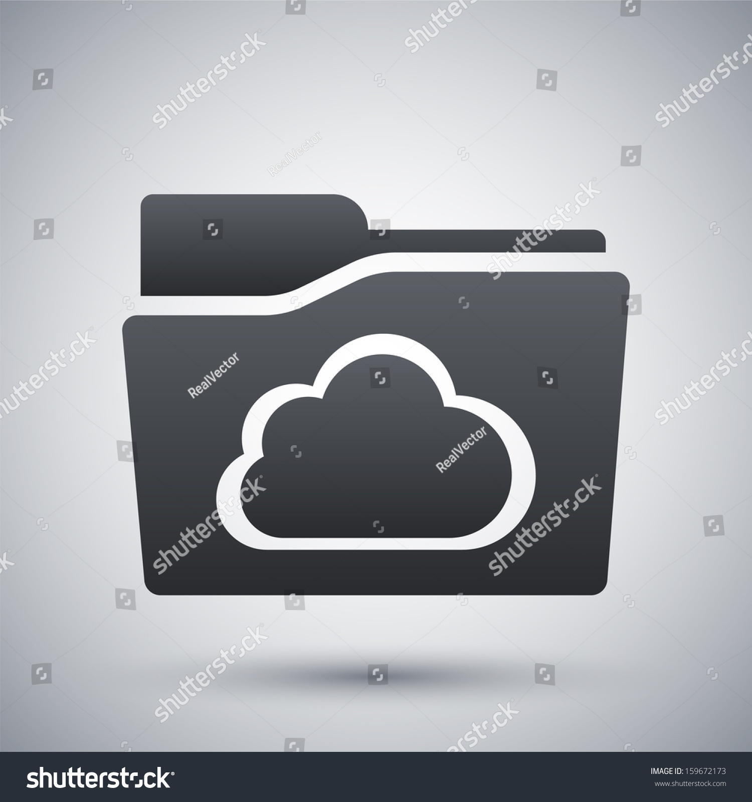 Vector Cloud Folder Icon Stock Vector (Royalty Free) 159672173 ...