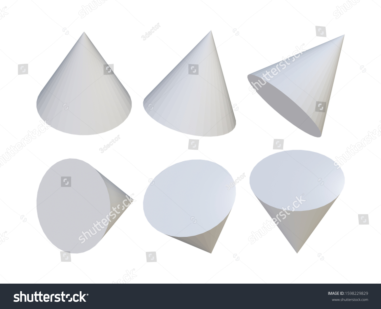 3d Isometric Rendering Geometric Cone Objects Stock Illustration 1598229829 | Shutterstock