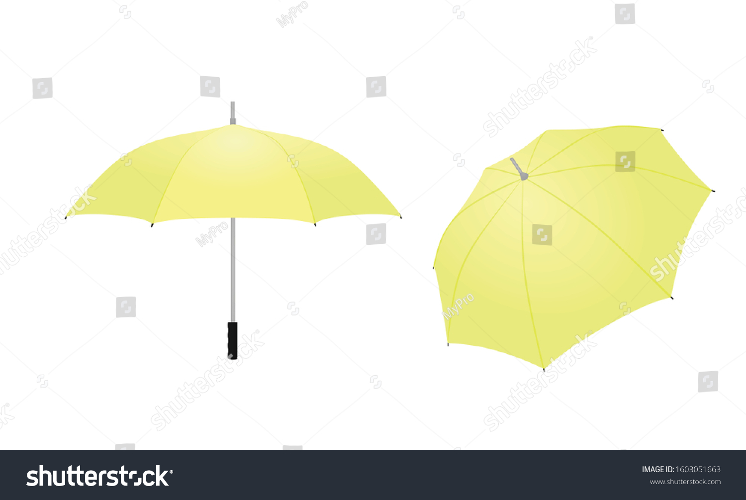 Classic Yellow Umbrella Vector Illustration Stock Vector (Royalty Free ...