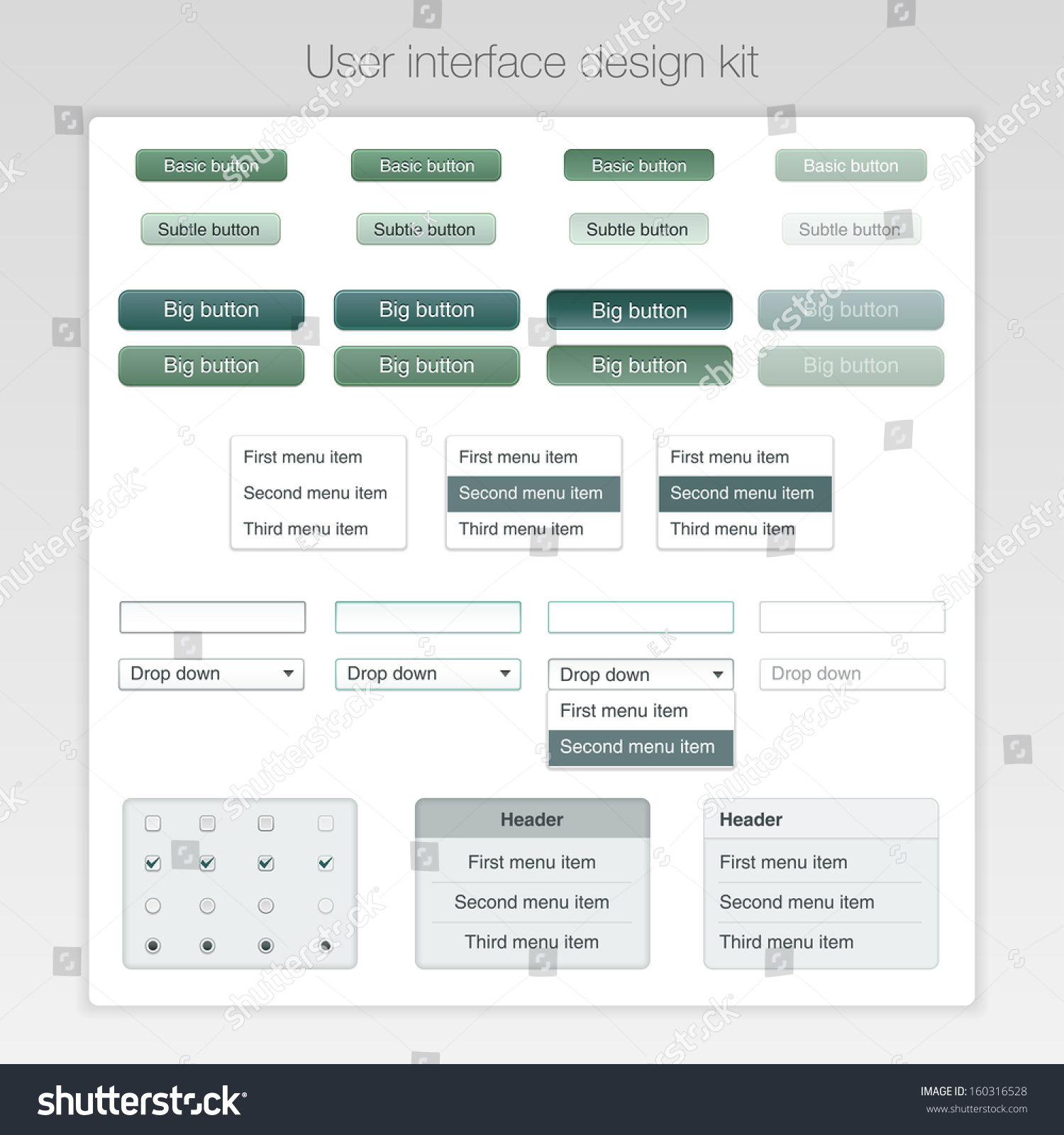 User Interface Design Kit Basic Ui Stock Vector (Royalty Free ...
