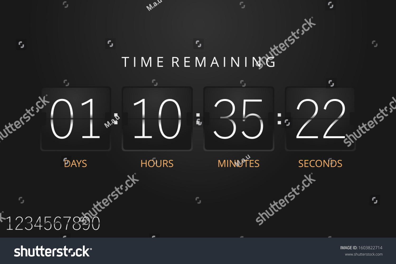 Flip Countdown Timer Template Vector: เวกเตอร์สต็อก (ปลอดค่าลิขสิทธิ์ ...