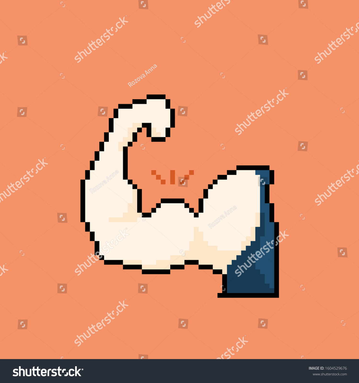 Biceps Muscle Icon Pixel Art Vector Vector De Stock Libre De Regalías 1604529676 Shutterstock