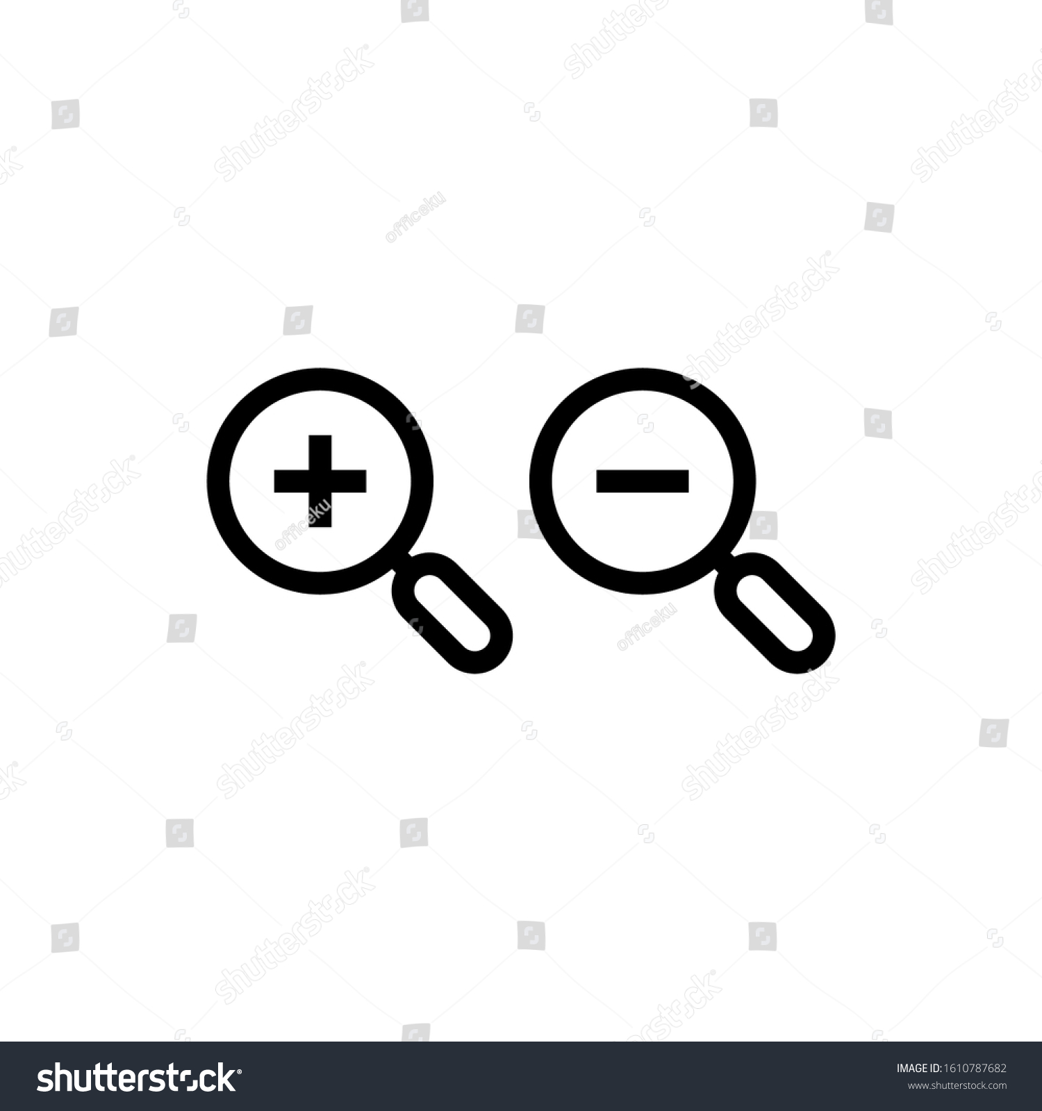 Zoom Icon Enlarge Decrease Symbols Outline Stock Vector (Royalty Free ...