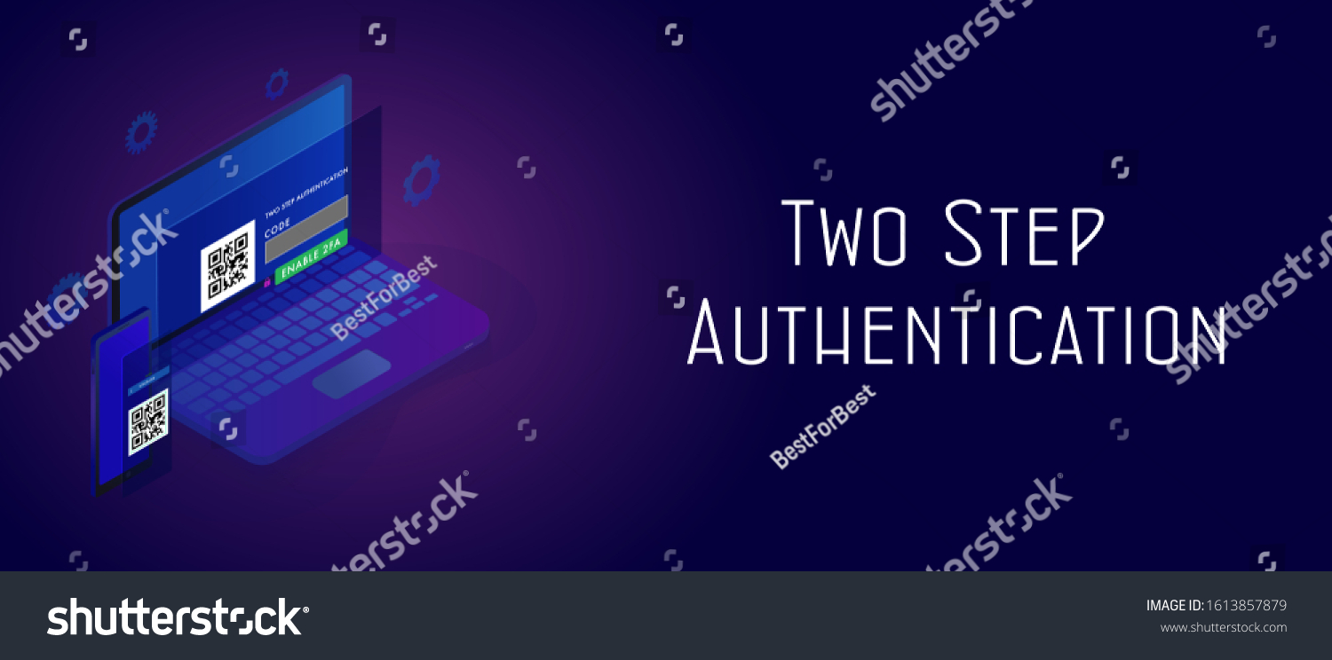 Two Step Authentication Secure Concept Enable Stock Vector (Royalty ...