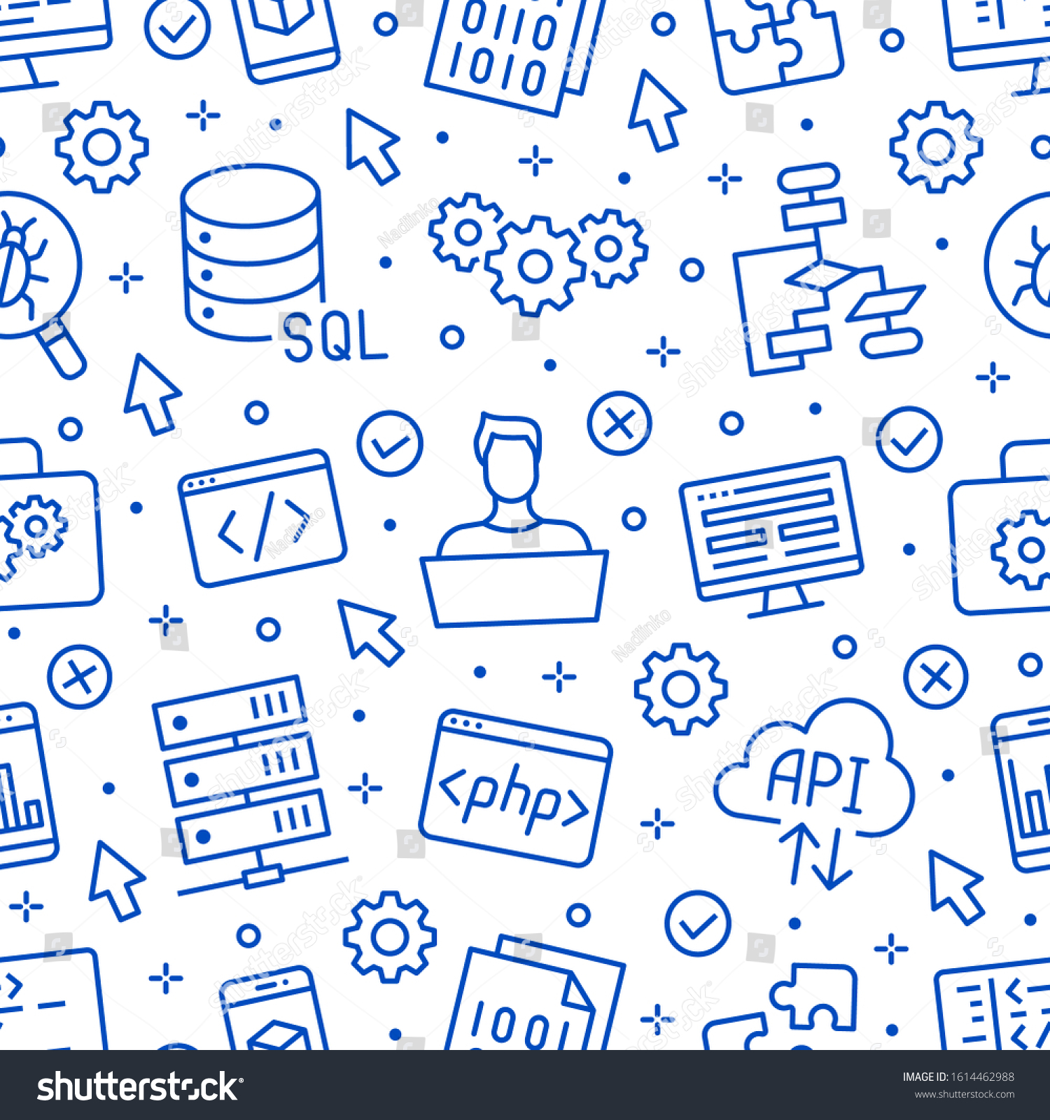 Software Development Seamless Pattern Flat Line Stock Vector (Royalty ... Software Development Seamless Pattern Flat Line Stock Vector (Royalty ...