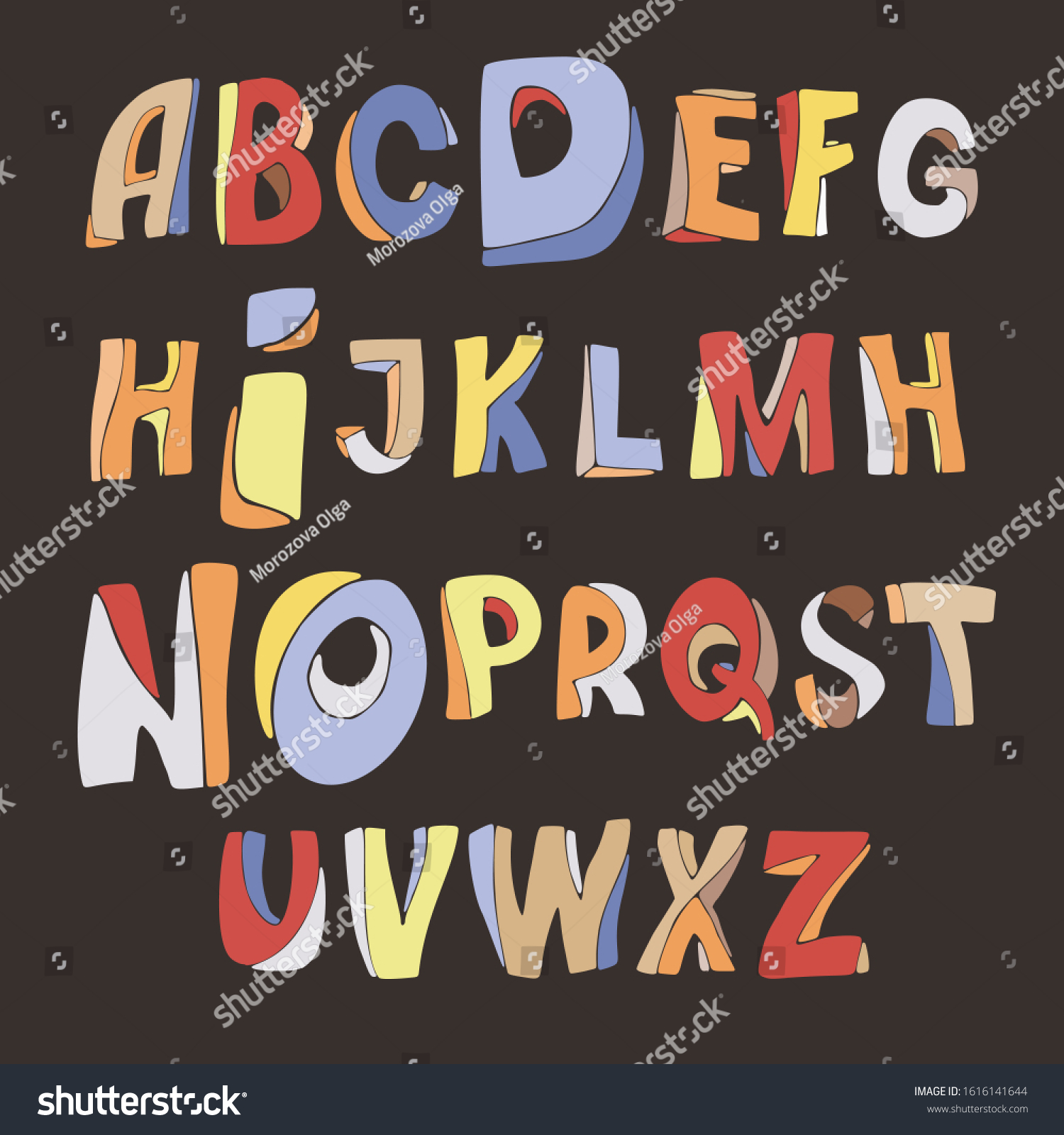 Handwriting Alphabets Hand Drawn Font Stock Vector Royalty Free