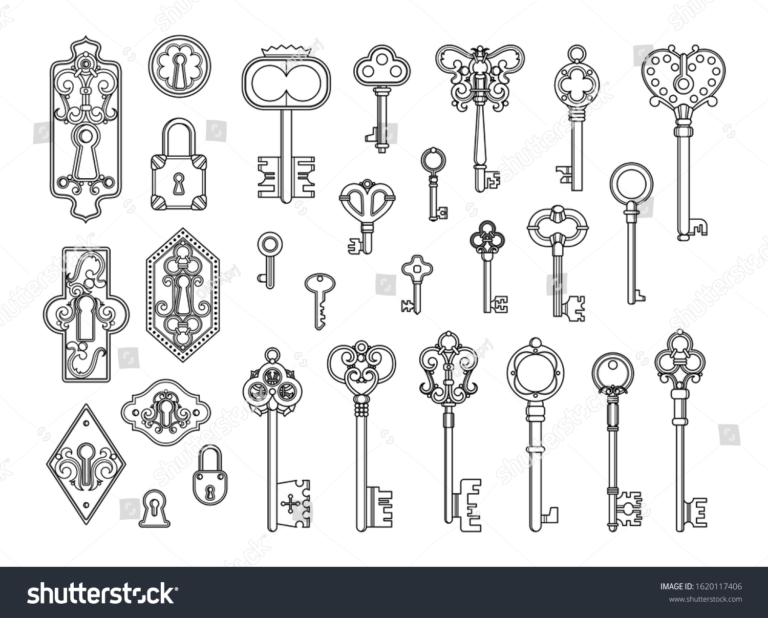 Vintage Locks Keys Sketch Keyhole Victorian Stock Vector (Royalty Free ... Vintage Locks Keys Sketch Keyhole Victorian Stock Vector (Royalty Free ...